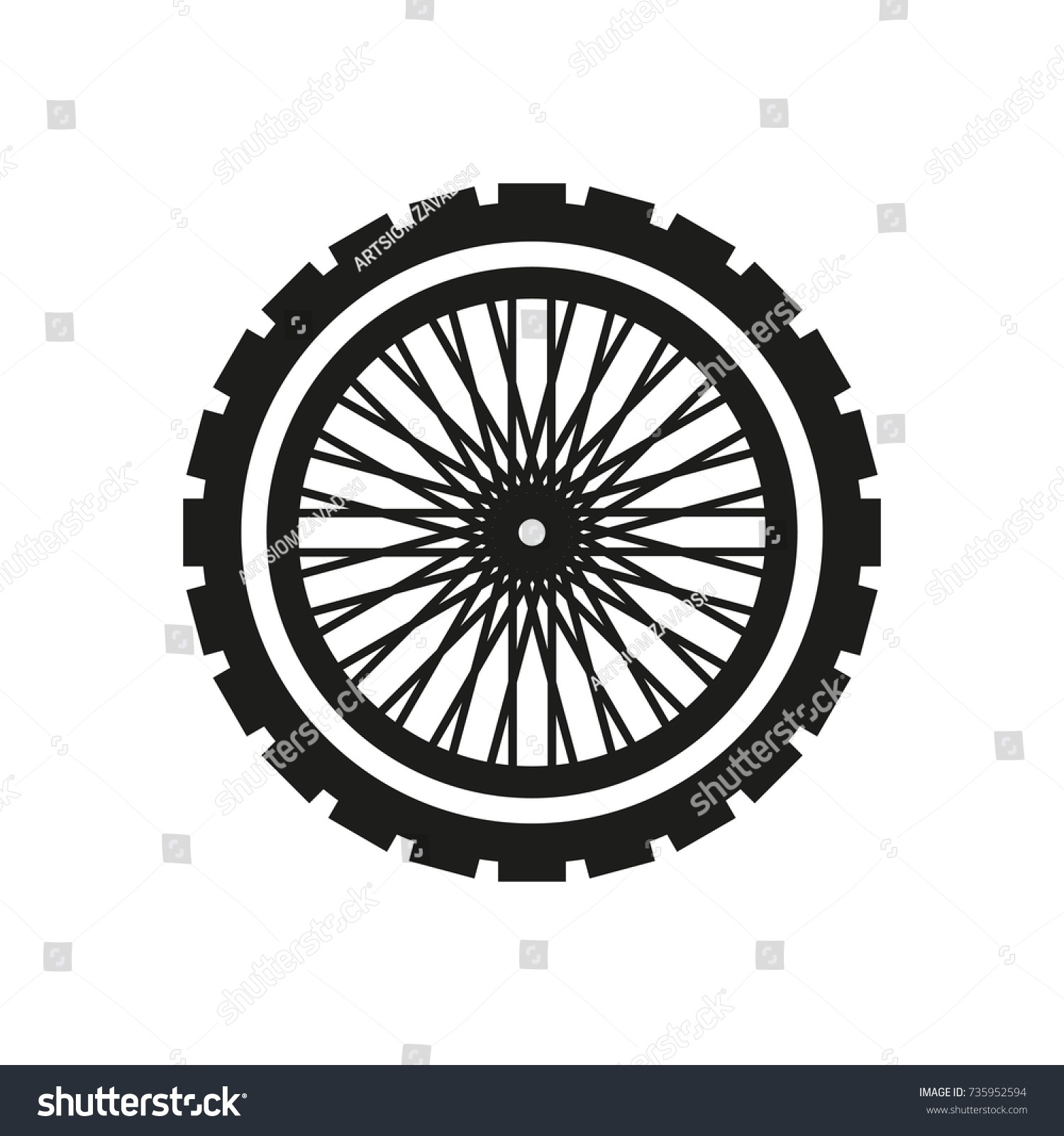 Motorcycle Wheel Vector Icon Stock Vector (Royalty Free) 735952594 ...