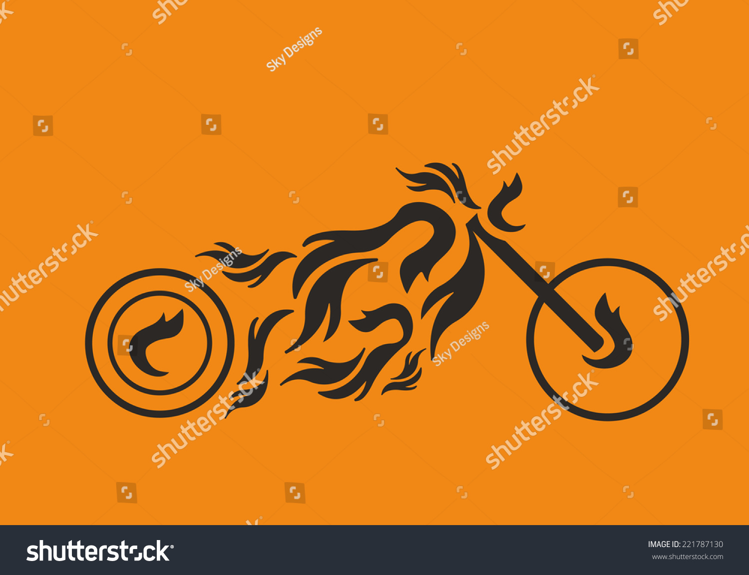 Motorcycle Flame Icon Stock Vector (Royalty Free) 221787130