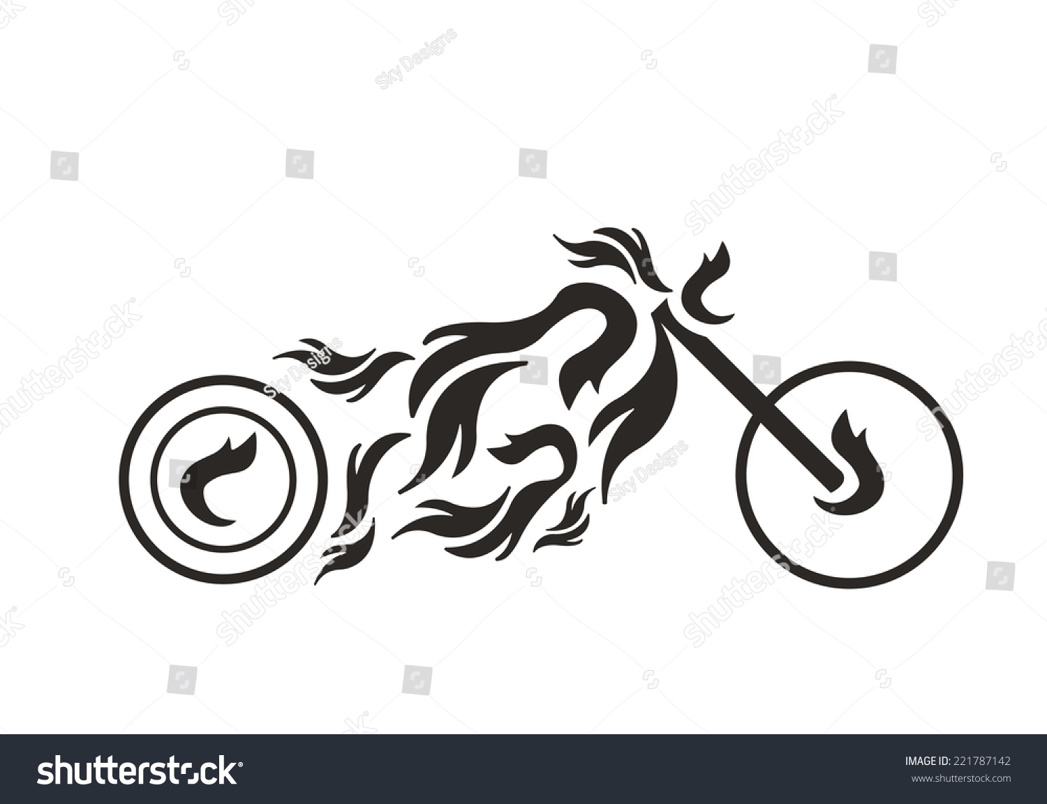 Motorcycle Flame Icon : image vectorielle de stock (libre de droits ...
