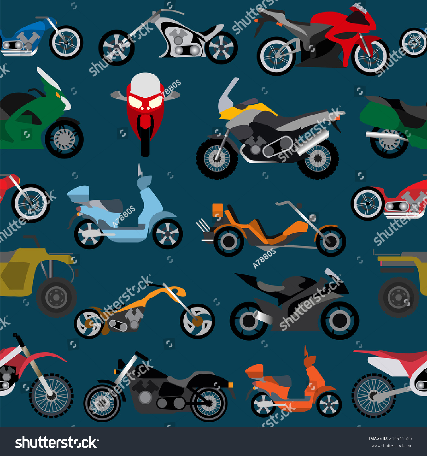 Motorcycles Background Seamless Vector Illustration Stock Vector ...