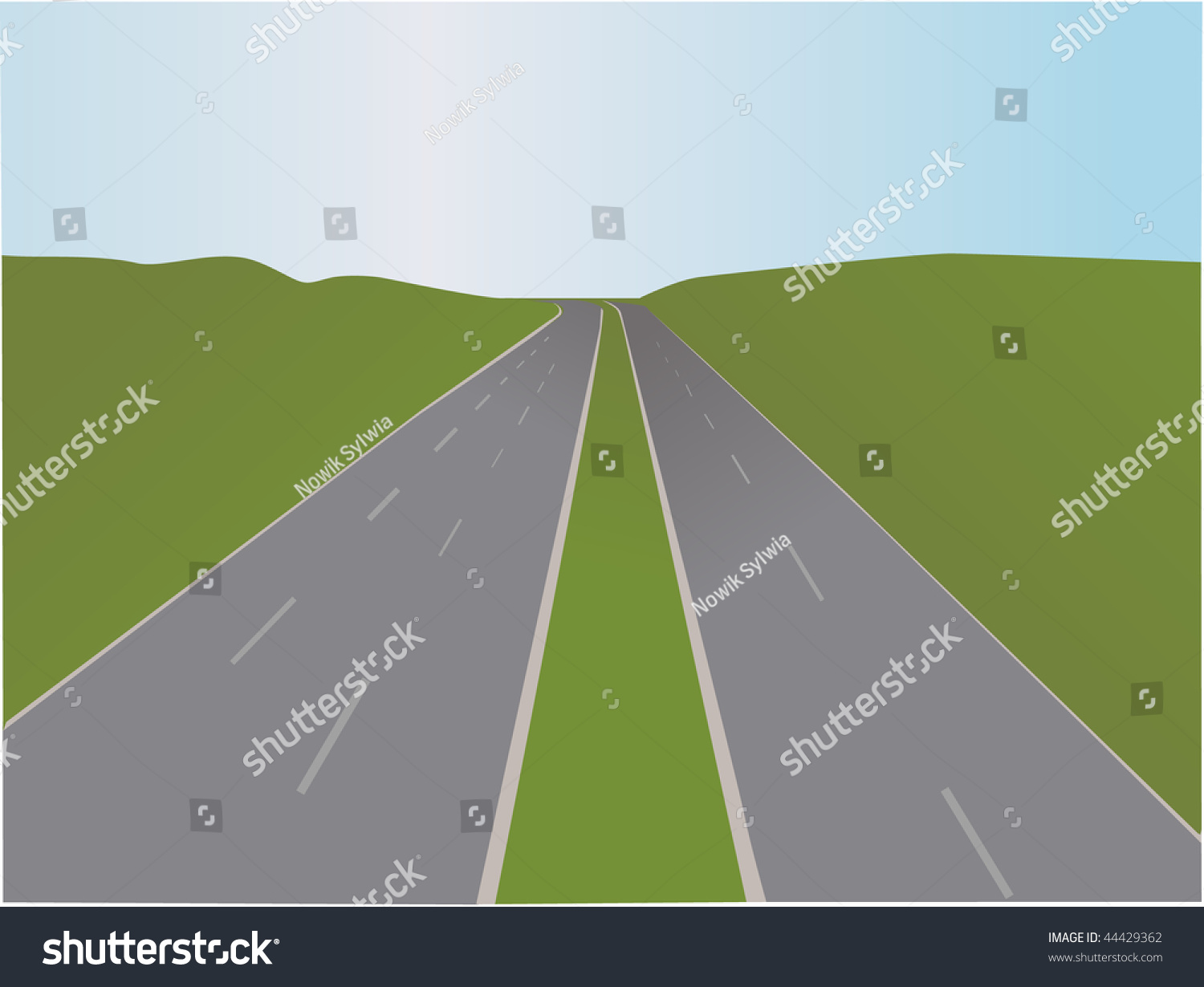 Motorway Vector Illustration: vector de stock (libre de regalías ...