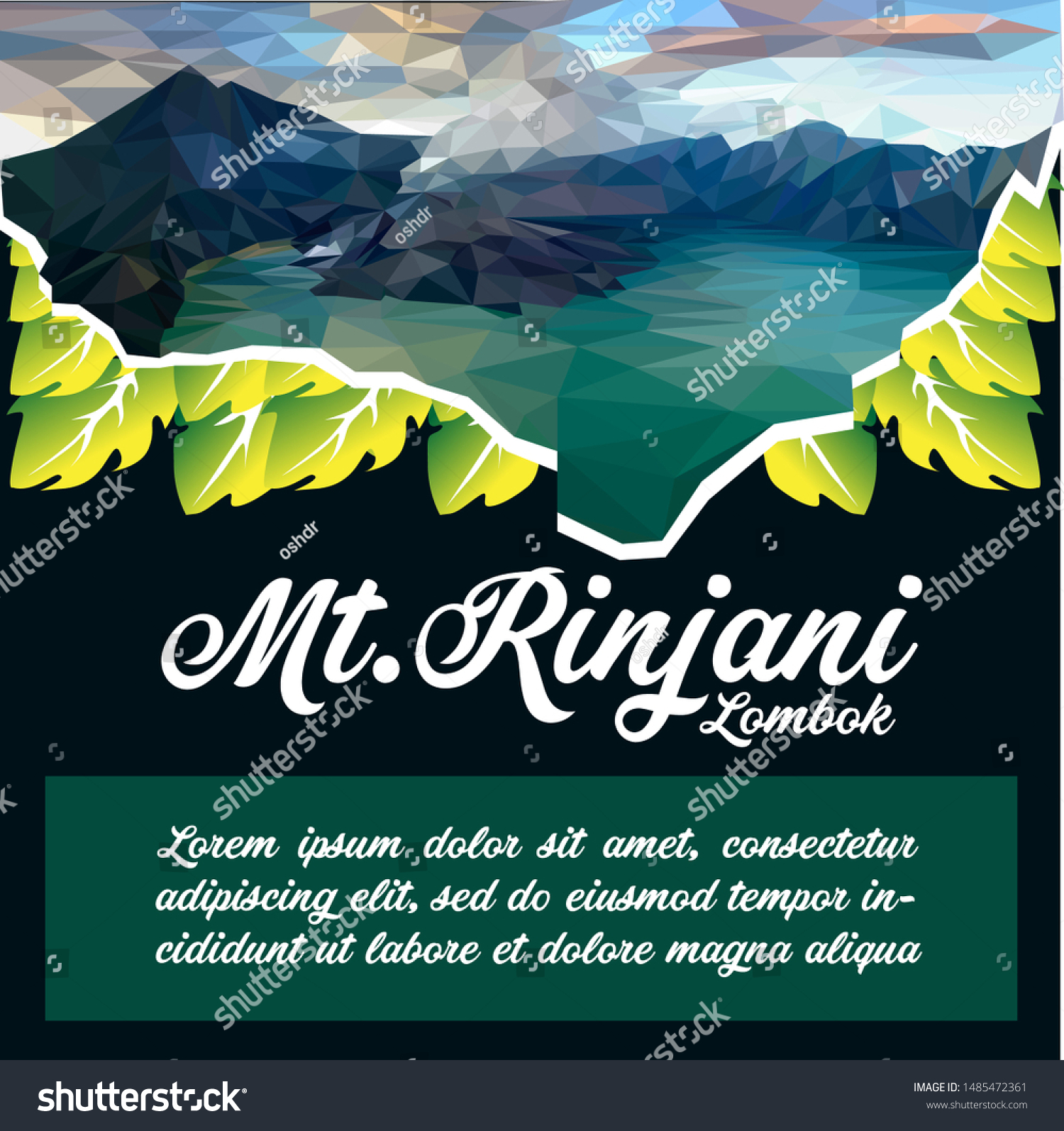 Mount Rinjani Landscape Polygon Vector Eps10 Stock Vector (Royalty Free ...