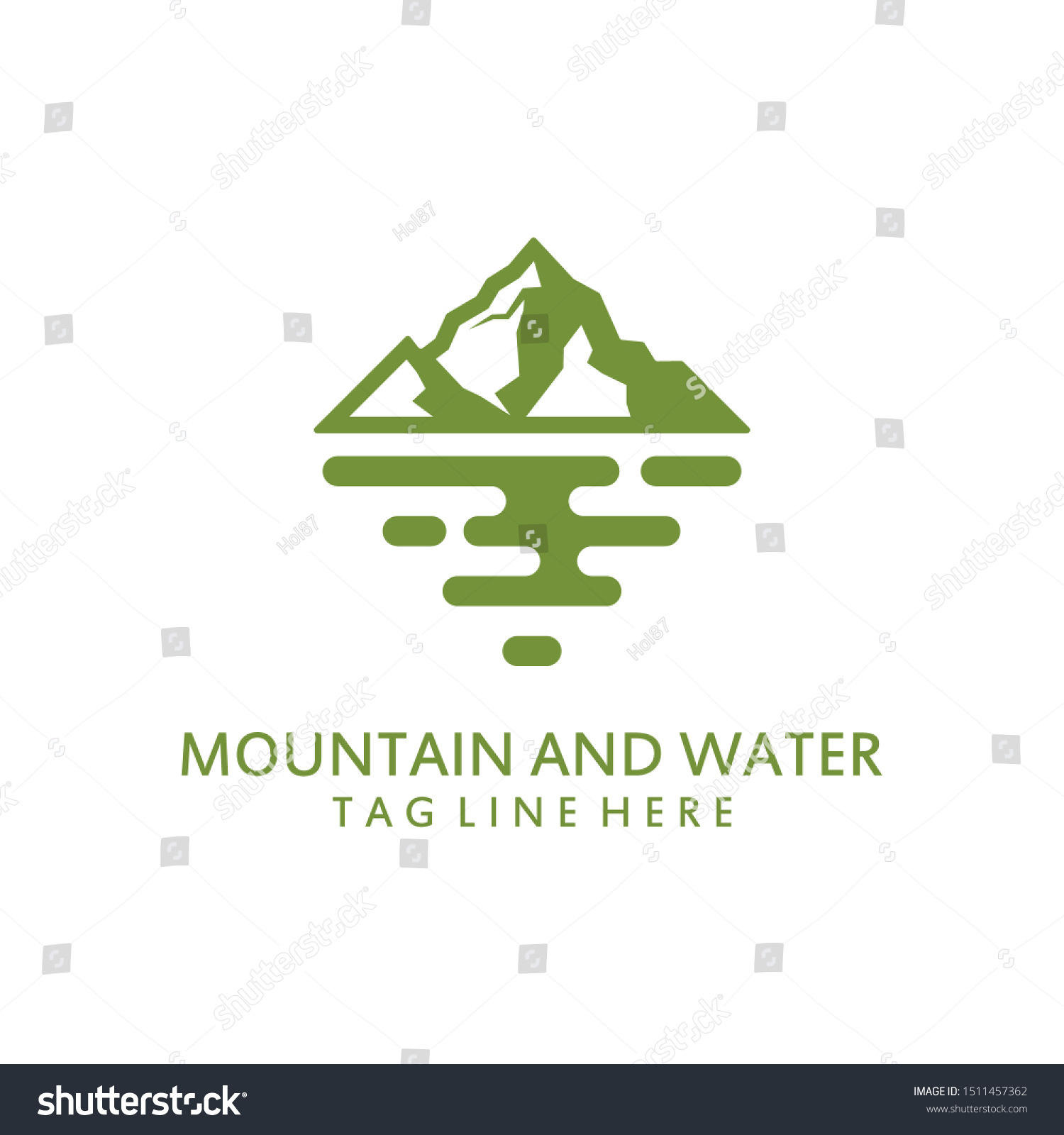 Mountain Water Rectangular Logo Design: เวกเตอร์สต็อก (ปลอดค่าลิขสิทธิ์ ...