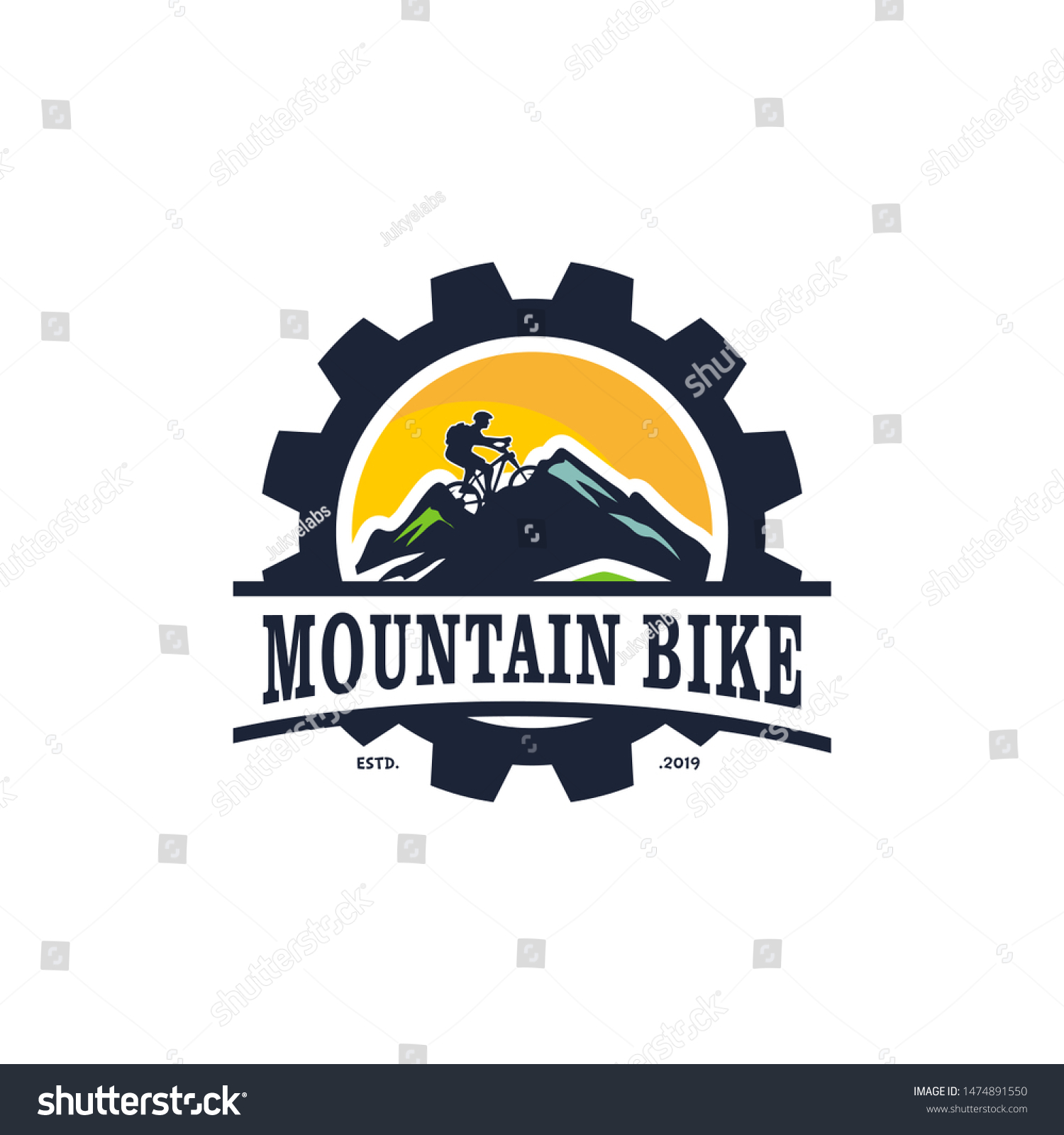 Mountain Bike Logo Design Vector Template: vetor stock (livre de ...