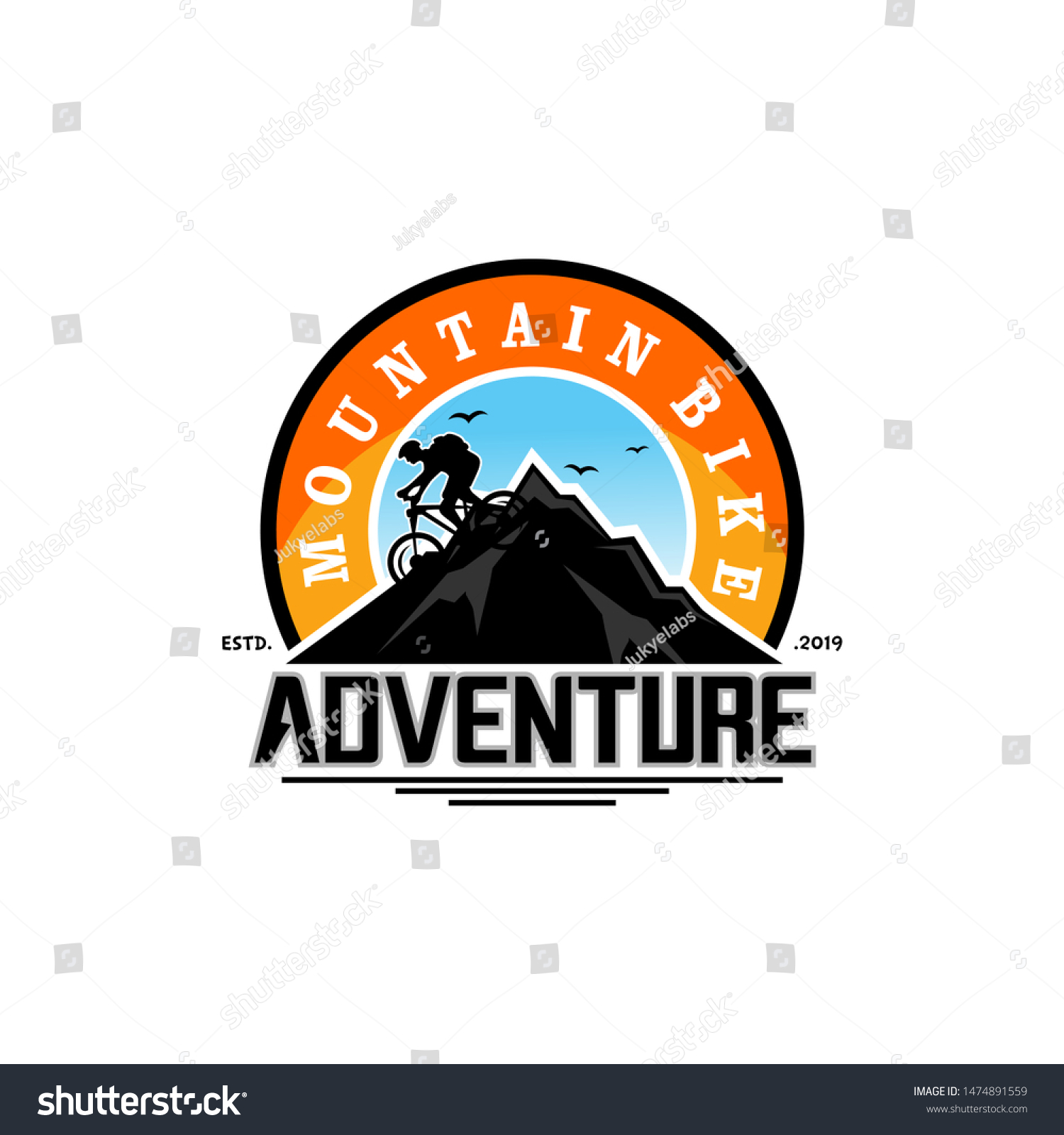 Mountain Bike Logo Design Vector Template: vetor stock (livre de ...