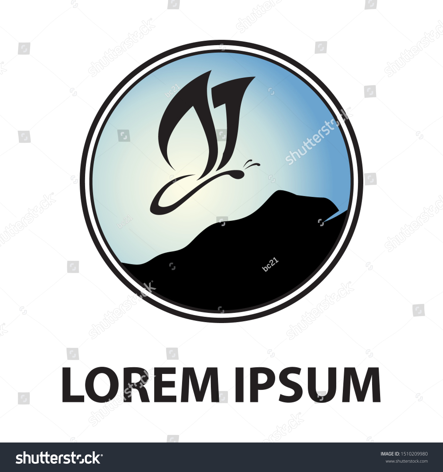 Mountain Butterfly Vector Logo Template Stock Vector (Royalty Free ...