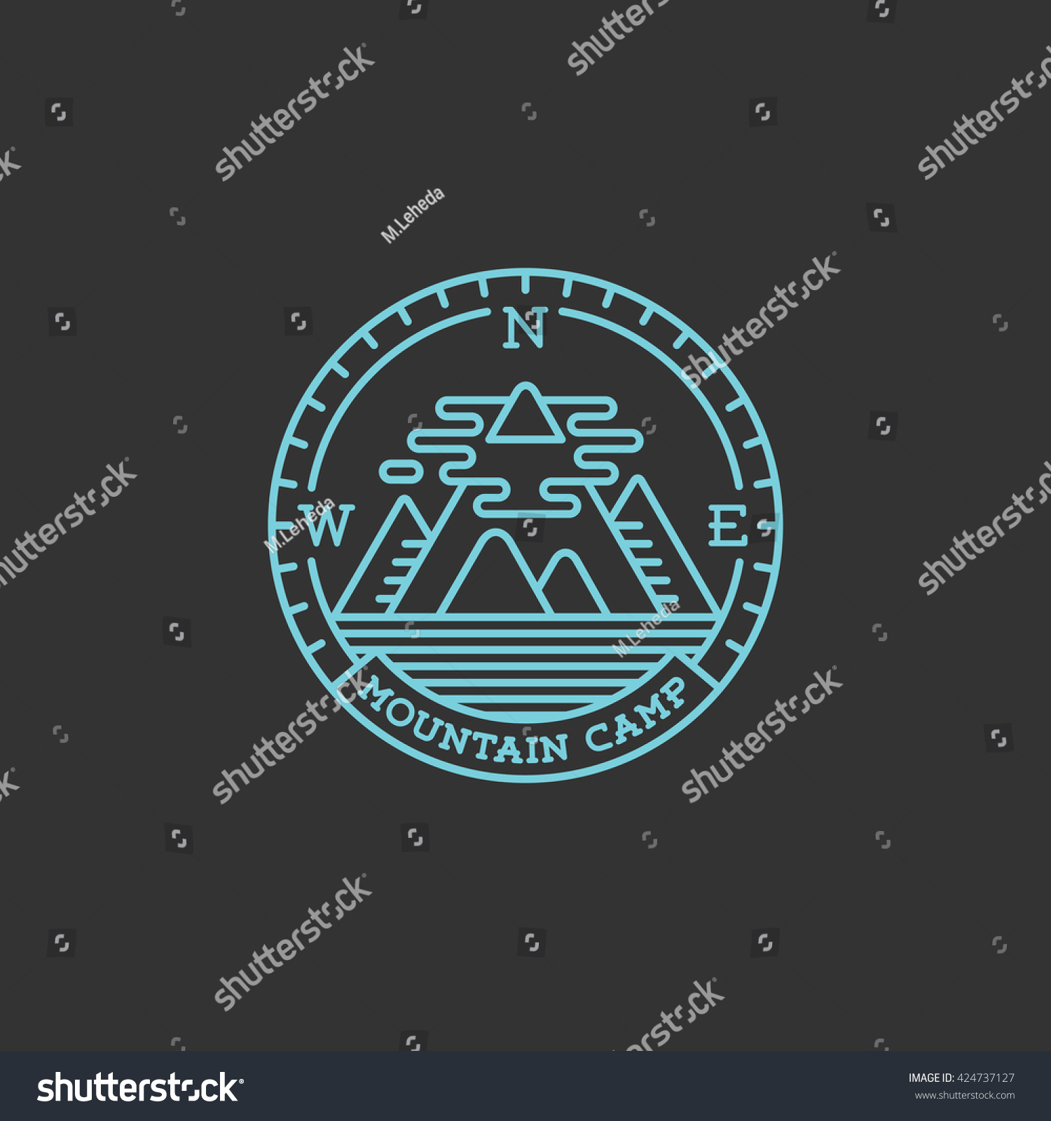 Mountain Camp Logo Template Design Vector: เวกเตอร์สต็อก (ปลอดค่า ...