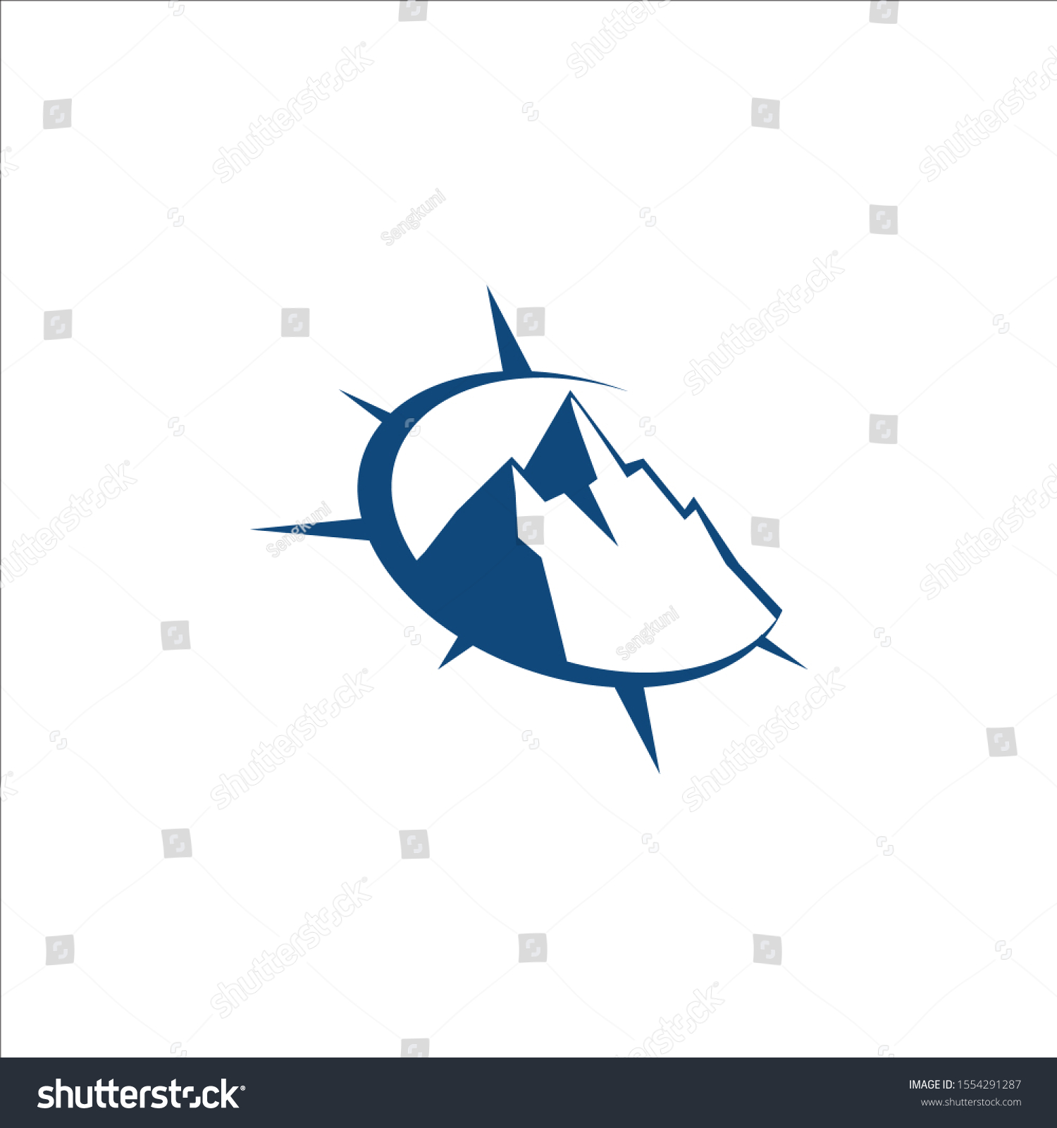 Mountain Compass Design Concept Symbol: vector de stock (libre de ...