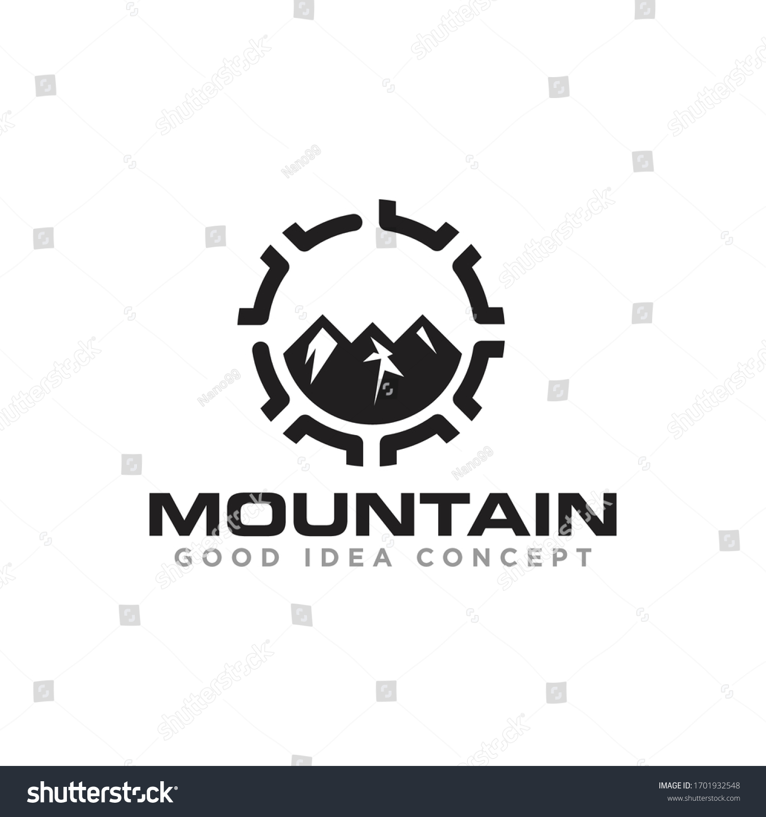 Mountain Compass Logo Design Vector Stock Vector (Royalty Free) 1701932548