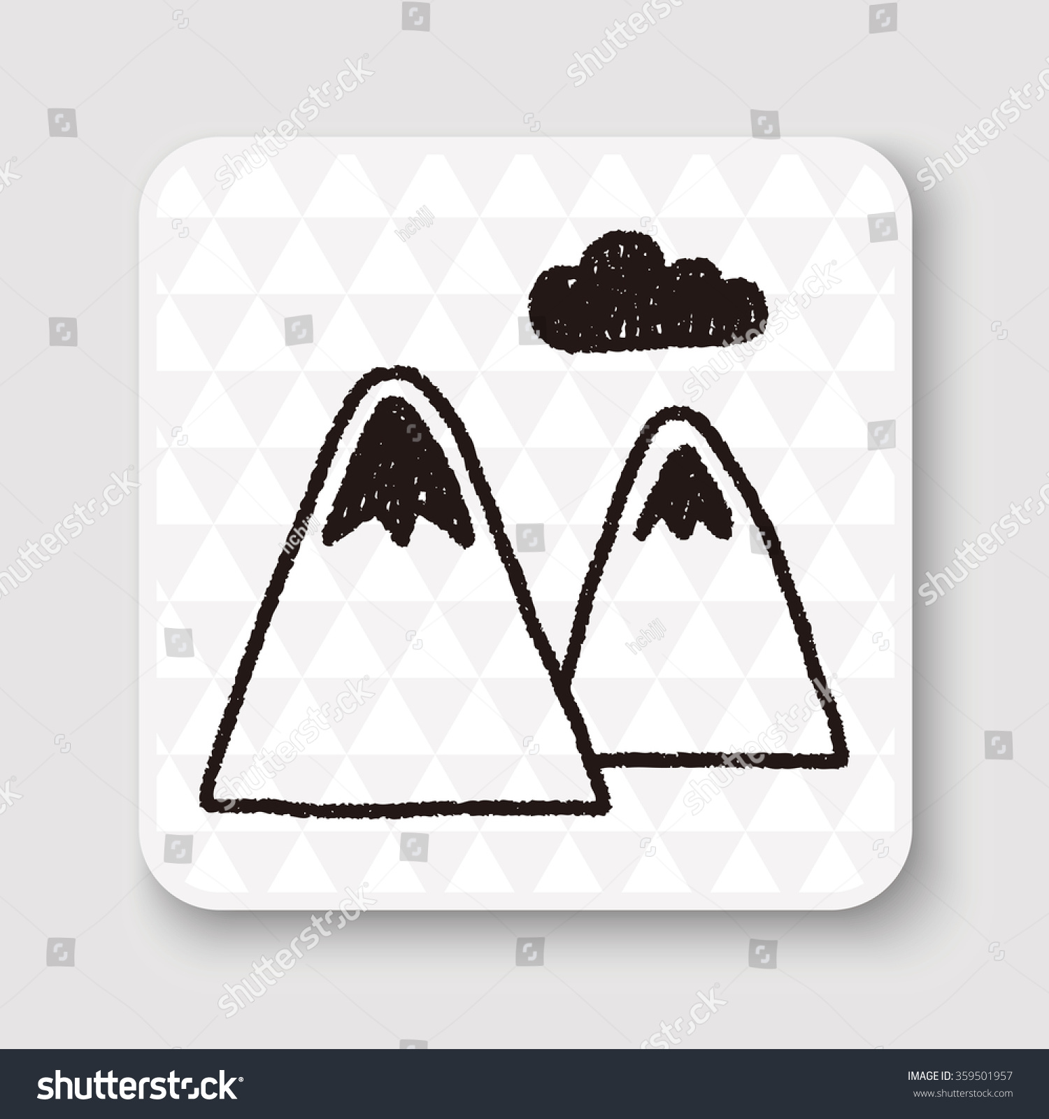 Mountain Doodle Drawing Stock Vector (Royalty Free) 359501957