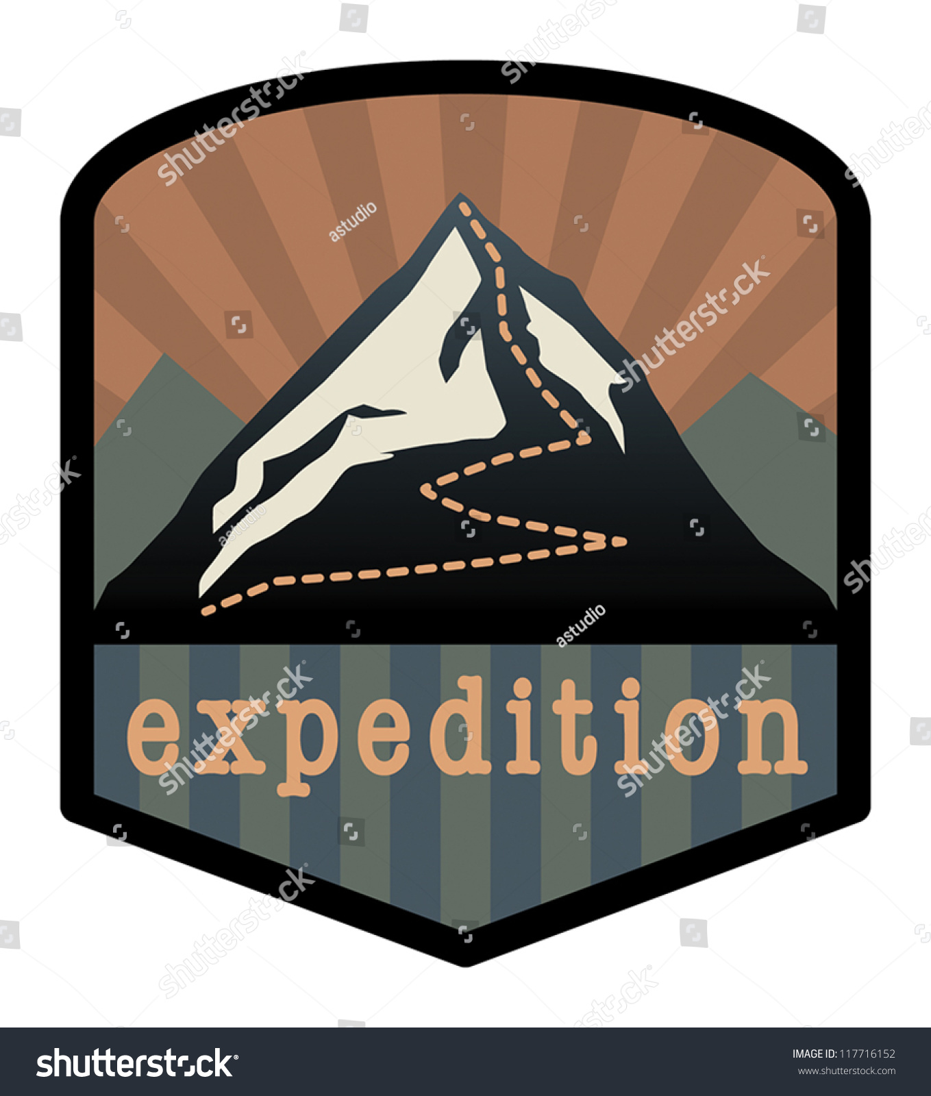 Mountain Expedition Sign Vector Illustration Stock Vector (Royalty Free ...