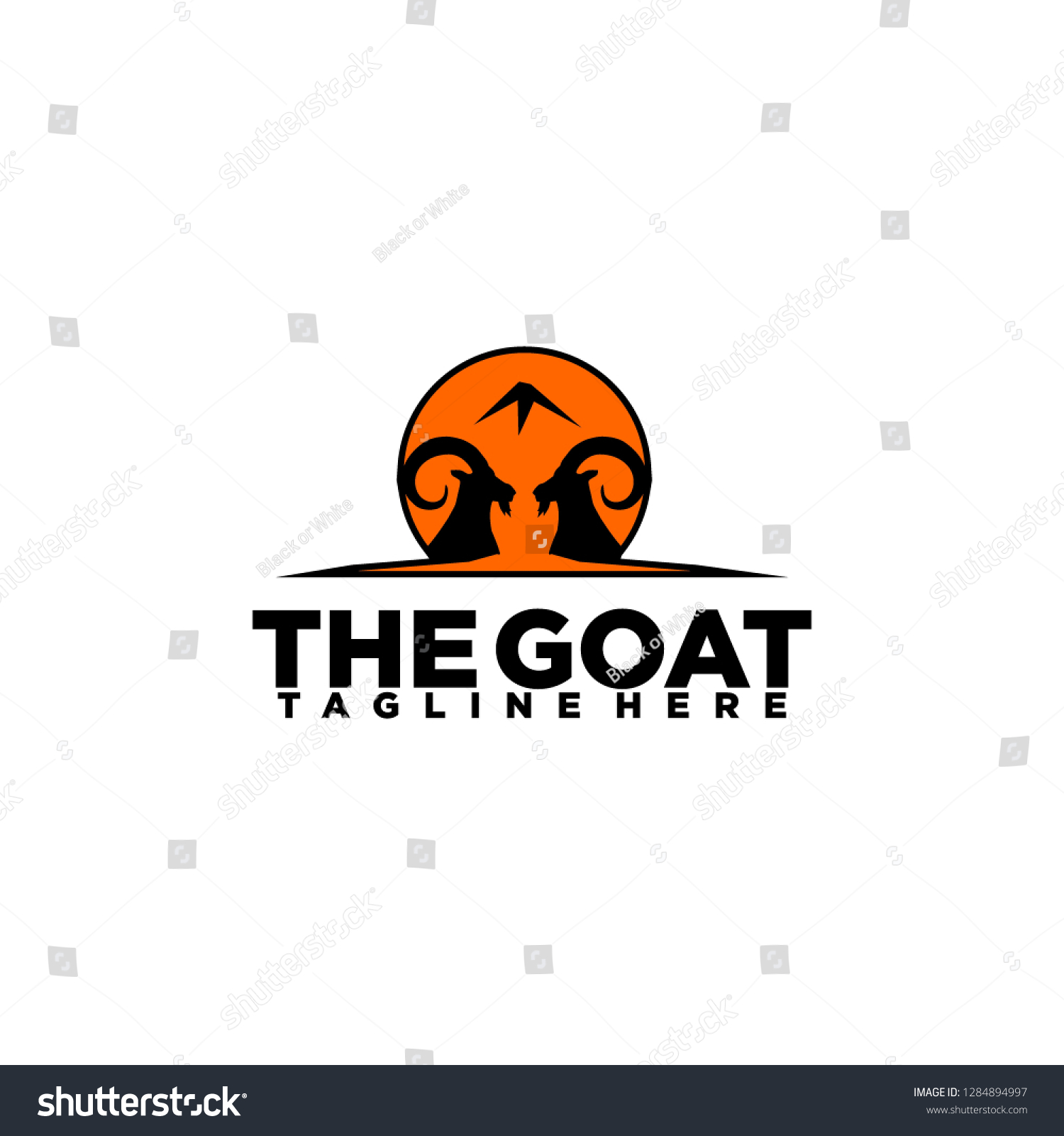 Mountain Goat Logo Design Stock Vector (Royalty Free) 1284894997 ...