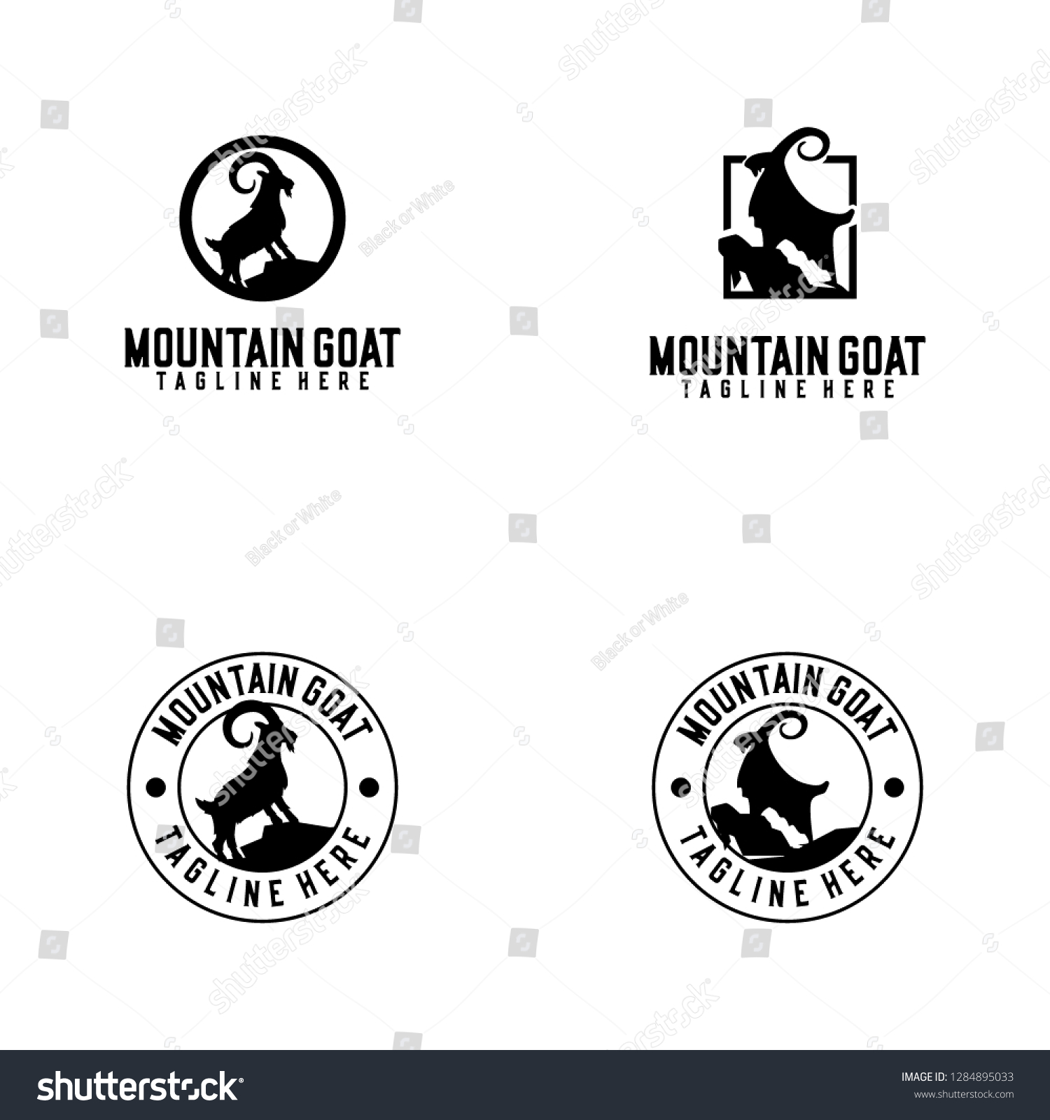 Mountain Goat Logo Design Stock Vector (Royalty Free) 1284895033