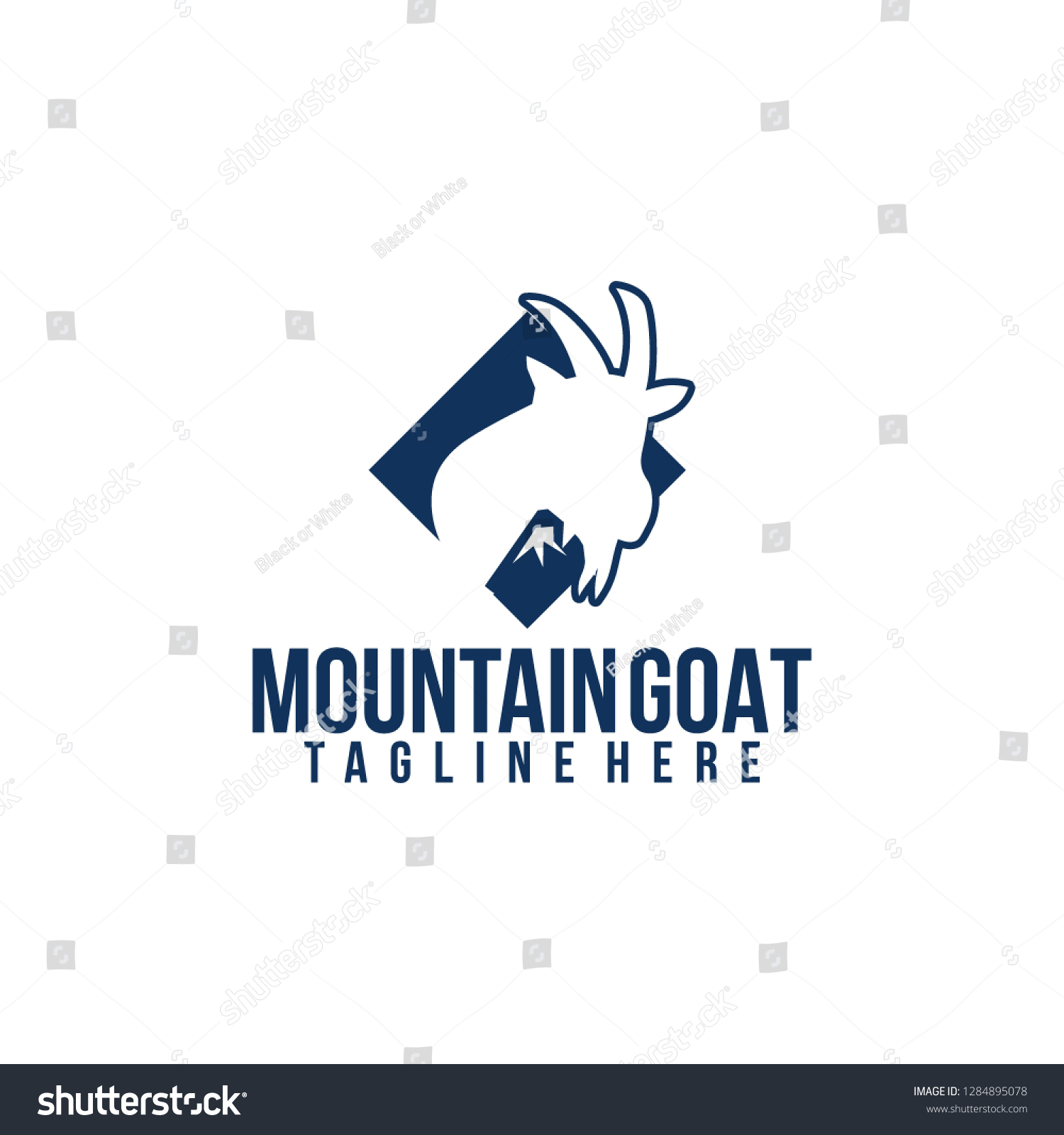Mountain Goat Logo Design Stock Vector (Royalty Free) 1284895078