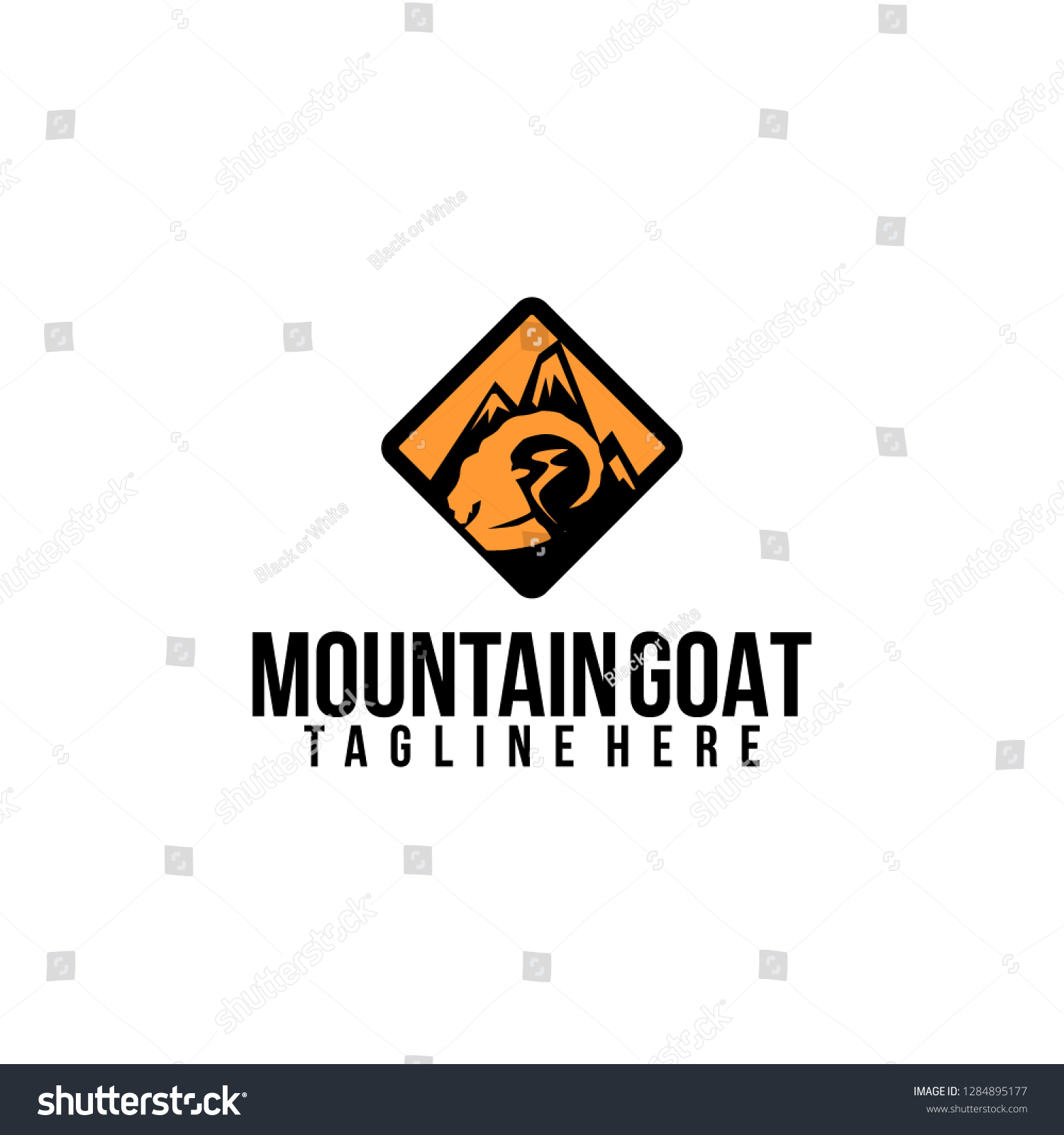Mountain Goat Logo Design Stock Vector (Royalty Free) 1284895177