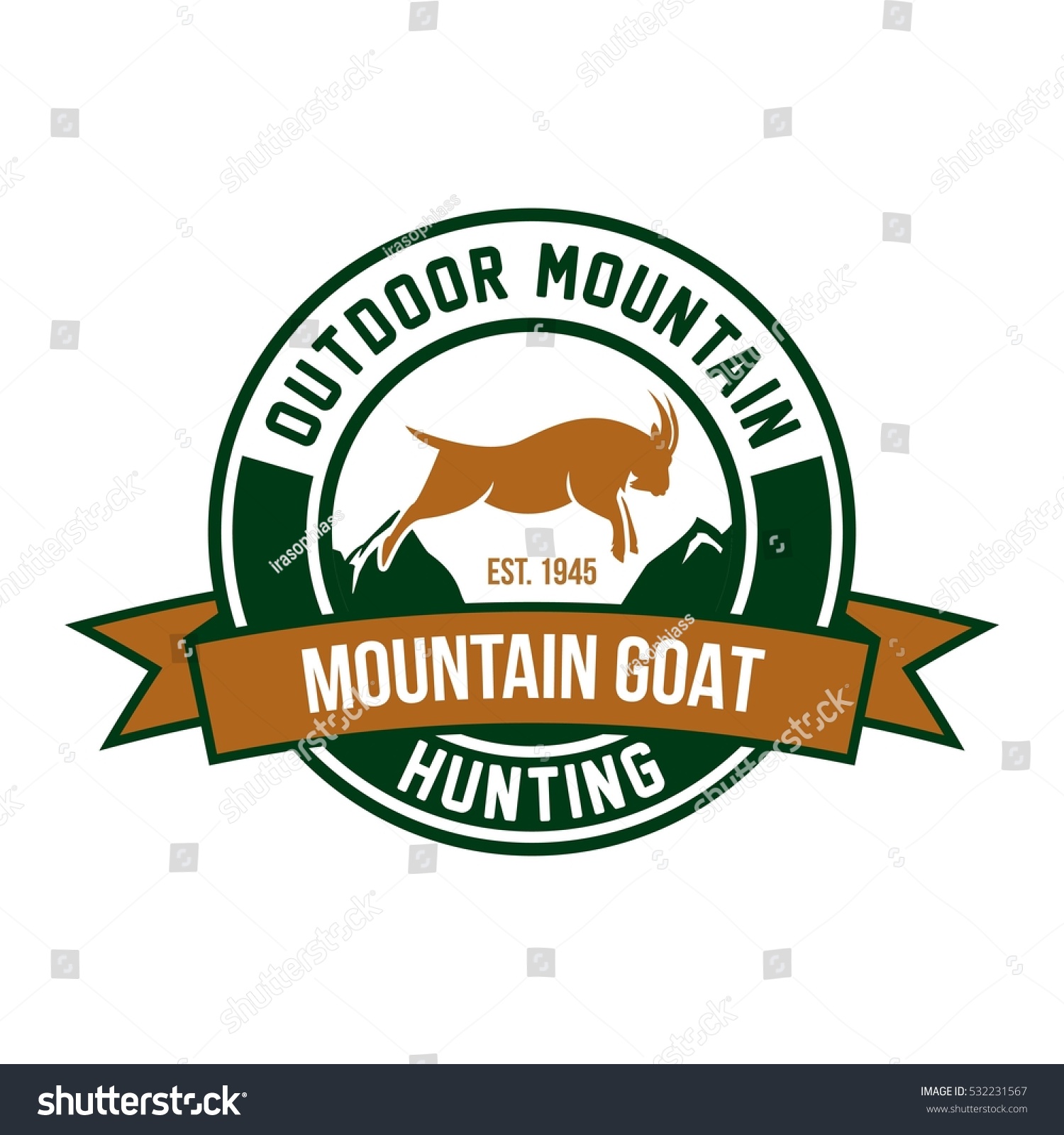 Mountain Goat Logo Design Template Stock Vector (Royalty Free ...