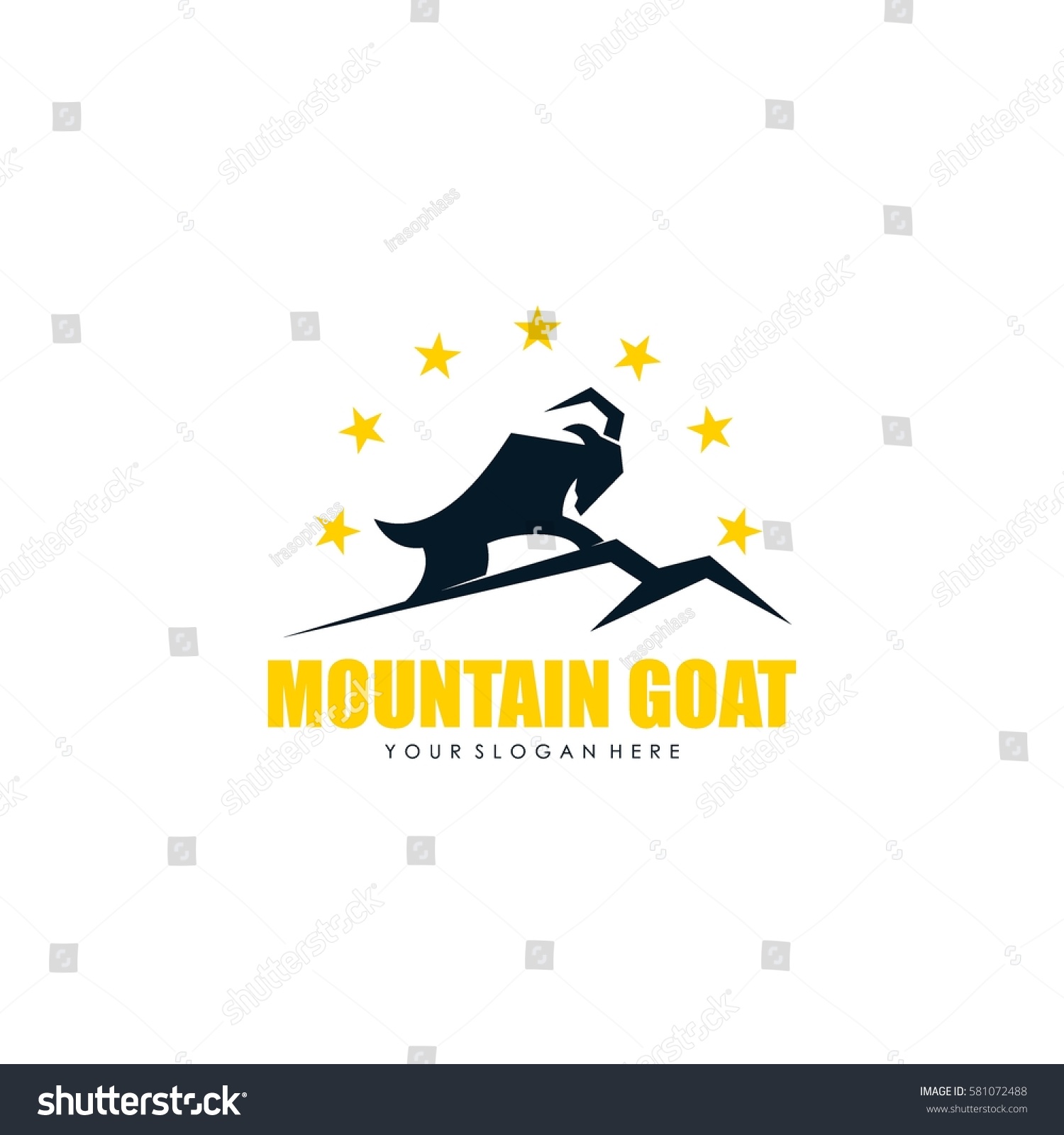 Mountain Goat Logo Design Template Stock Vector (Royalty Free ...