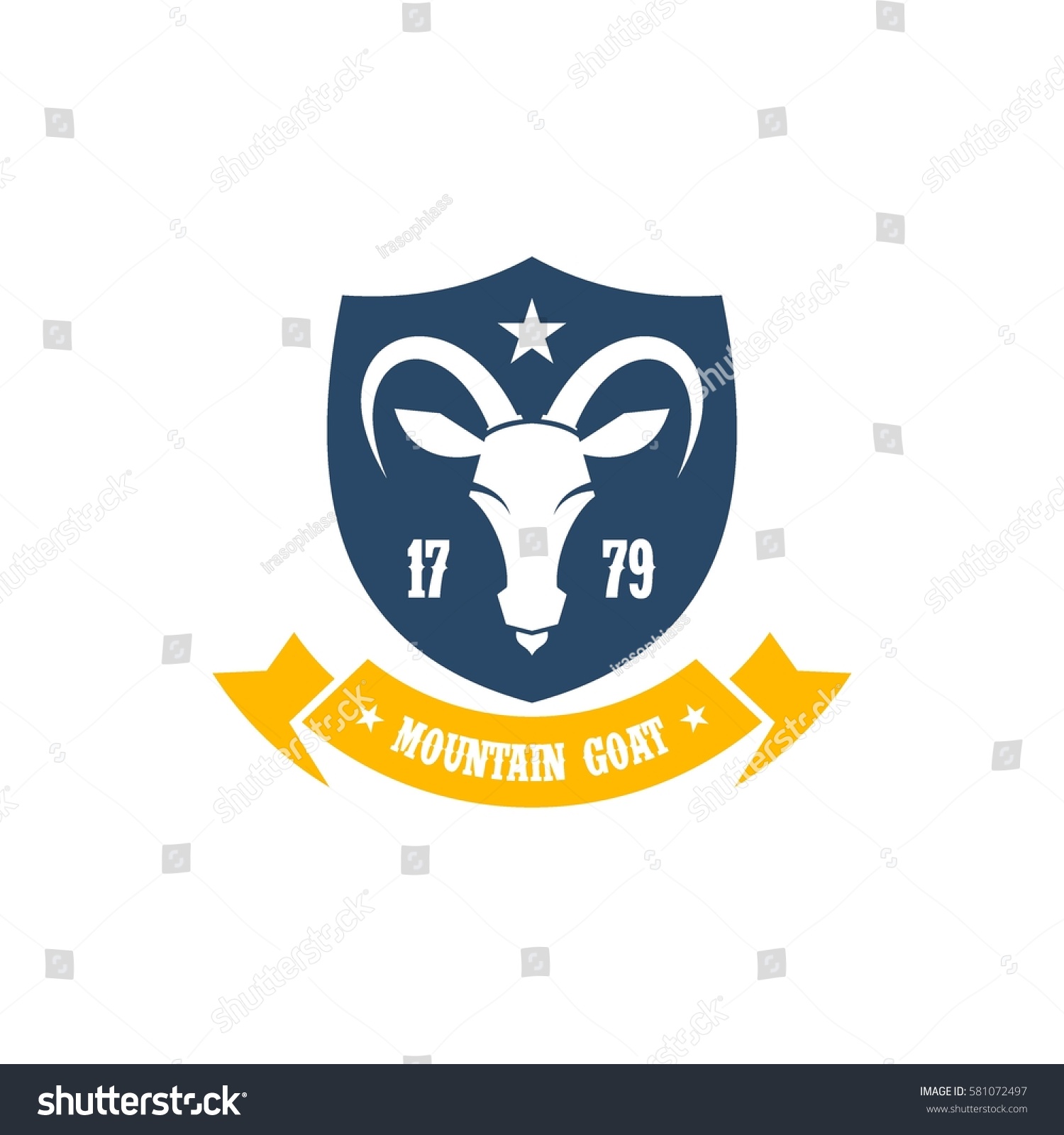 Mountain Goat Logo Design Template Stock Vector (Royalty Free ...