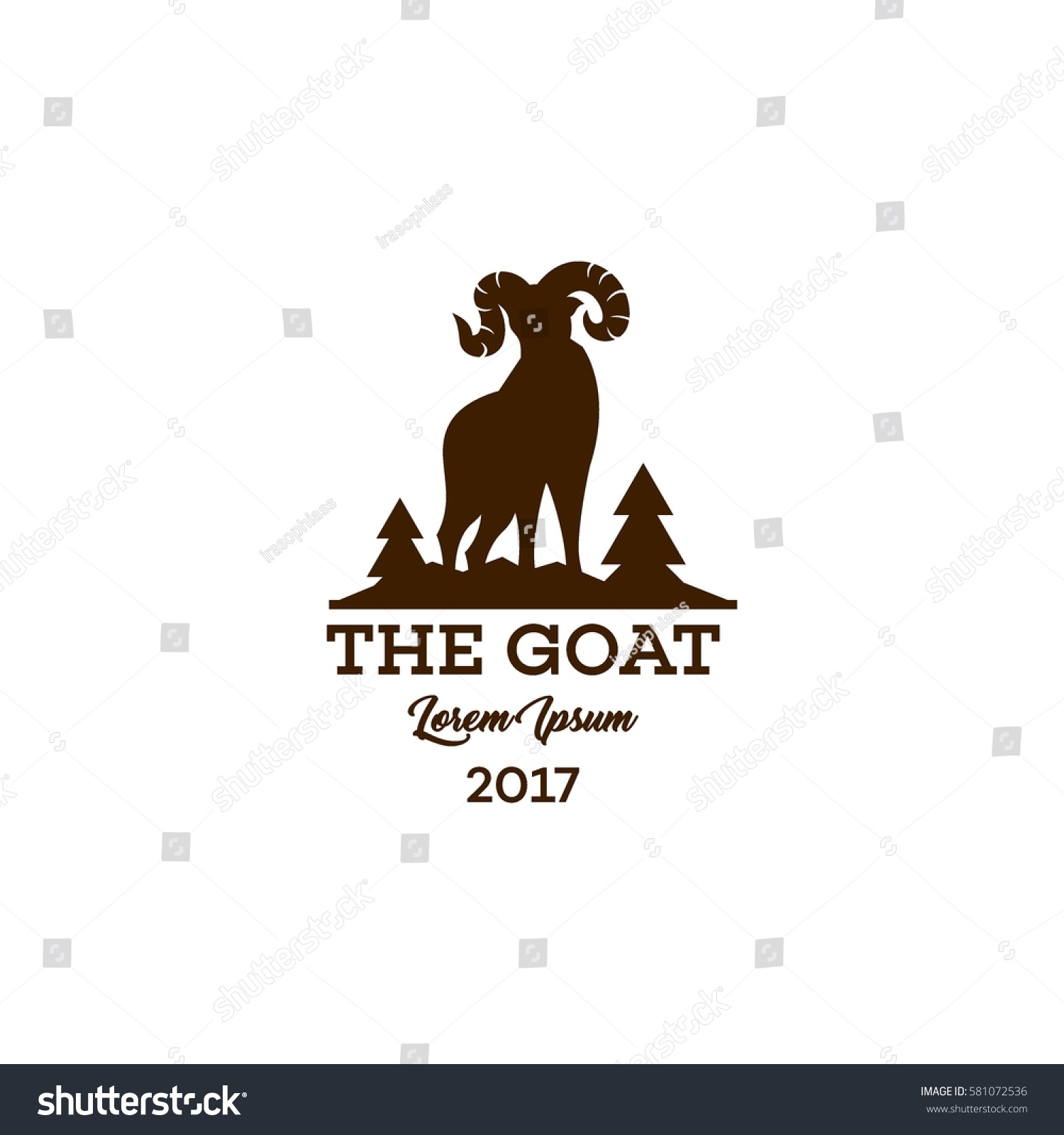 Mountain Goat Logo Design Template: vector de stock (libre de regalías ...