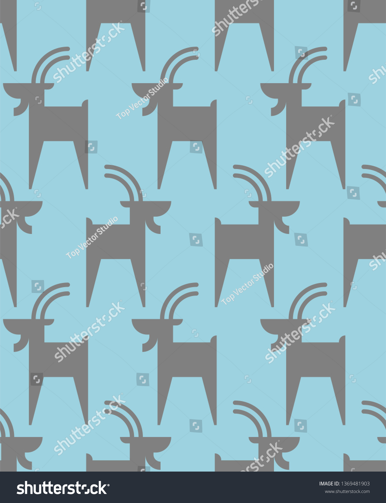 Mountain Goat Pattern Seamless Animal Vector Stock Vector (Royalty Free ...