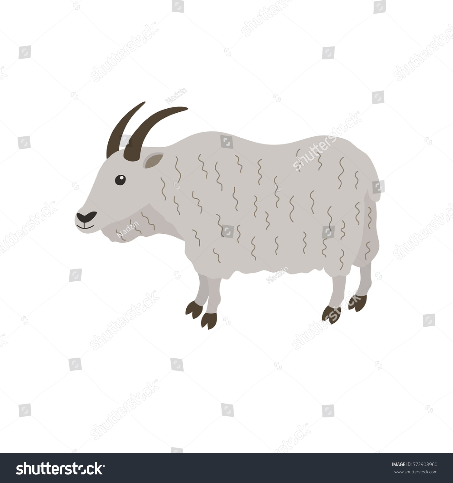 Mountain Goat Vector Illustration: vetor stock (livre de direitos ...