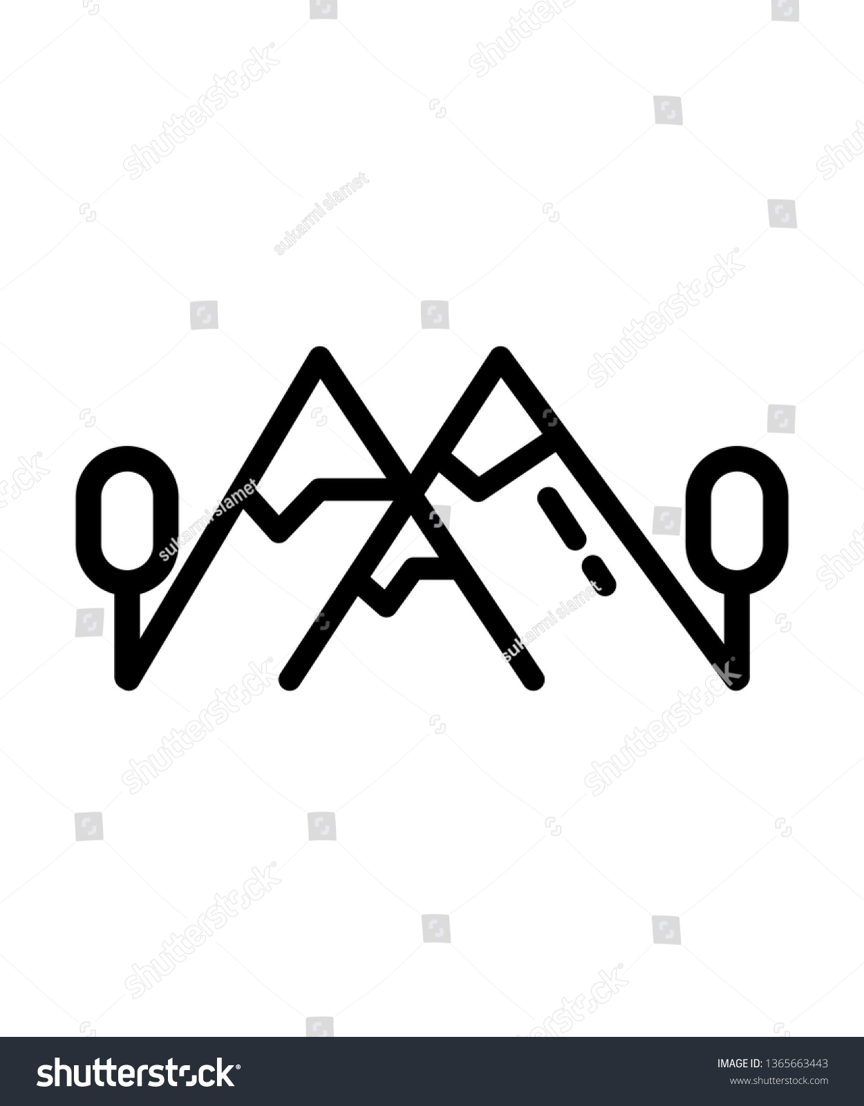 Mountain Icon Logo Vector Symbol Hill Stock Vector (Royalty Free ...