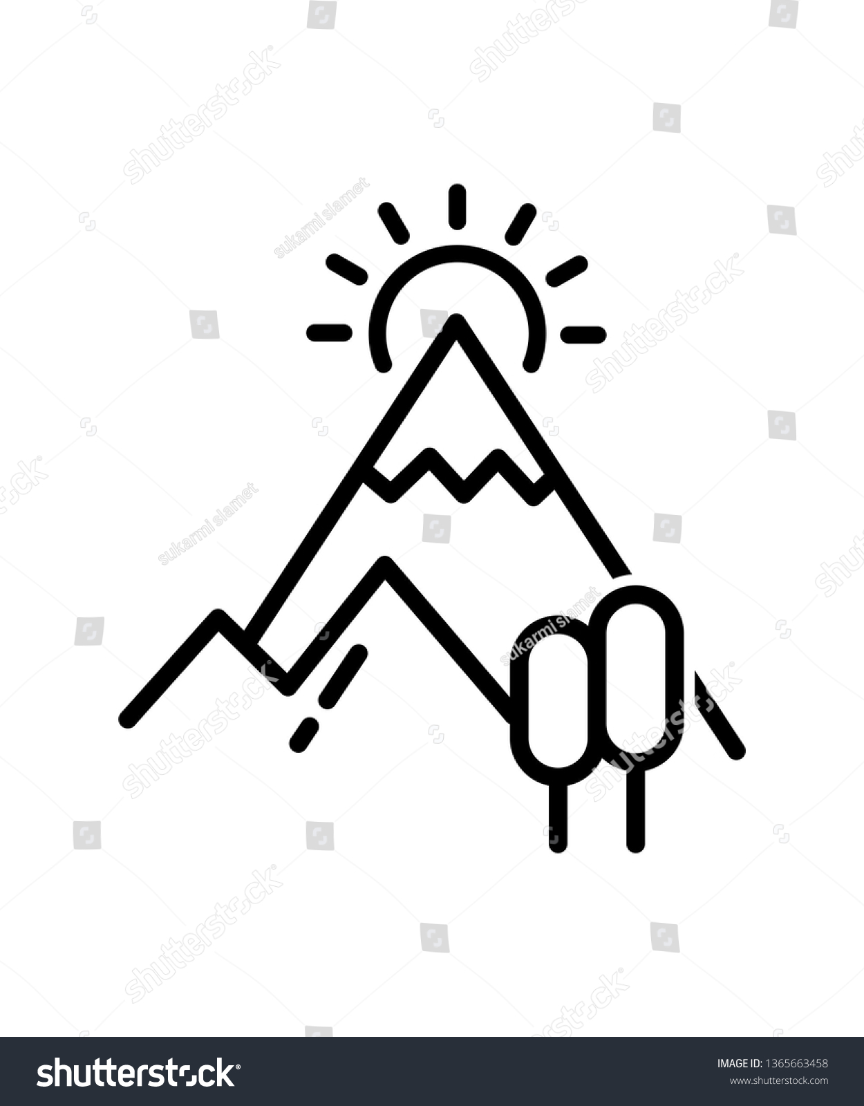 Mountain Icon Logo Vector Symbol Hill Stock Vector (Royalty Free ...