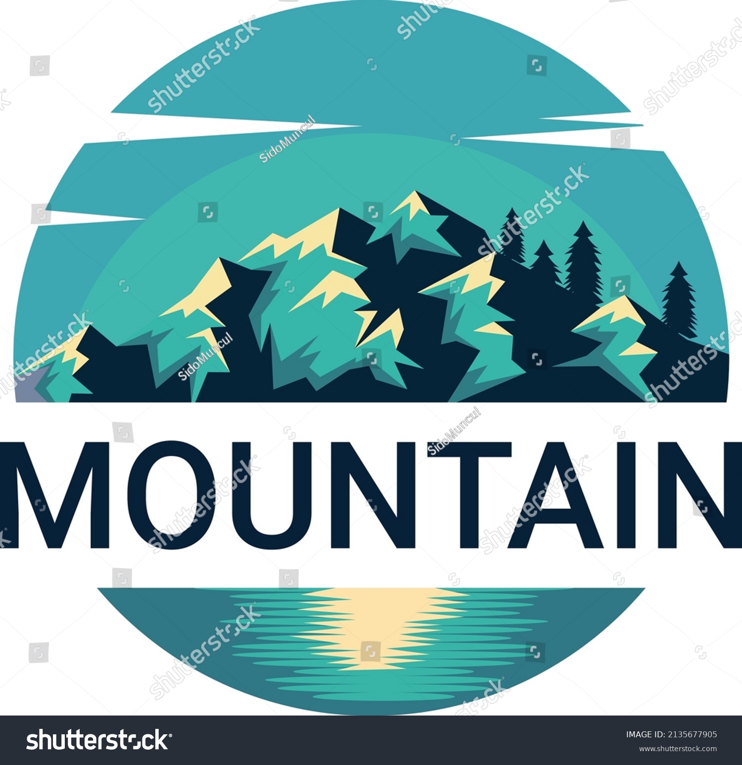 Mountain Circle Logo Design Stock Vector (Royalty Free) 2135677905 ...