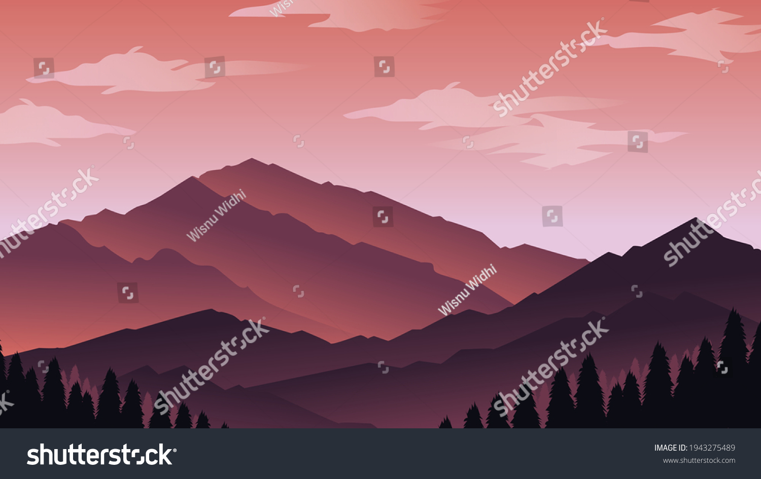 Mountain Landscape Background Vector Art Stock Vector (Royalty Free ...
