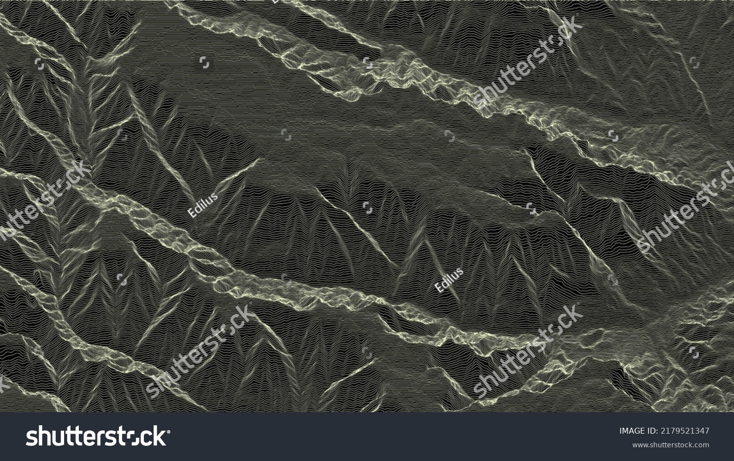 Mountain Landscape Wireframe Surface Peak Map Stock Vector (Royalty ...