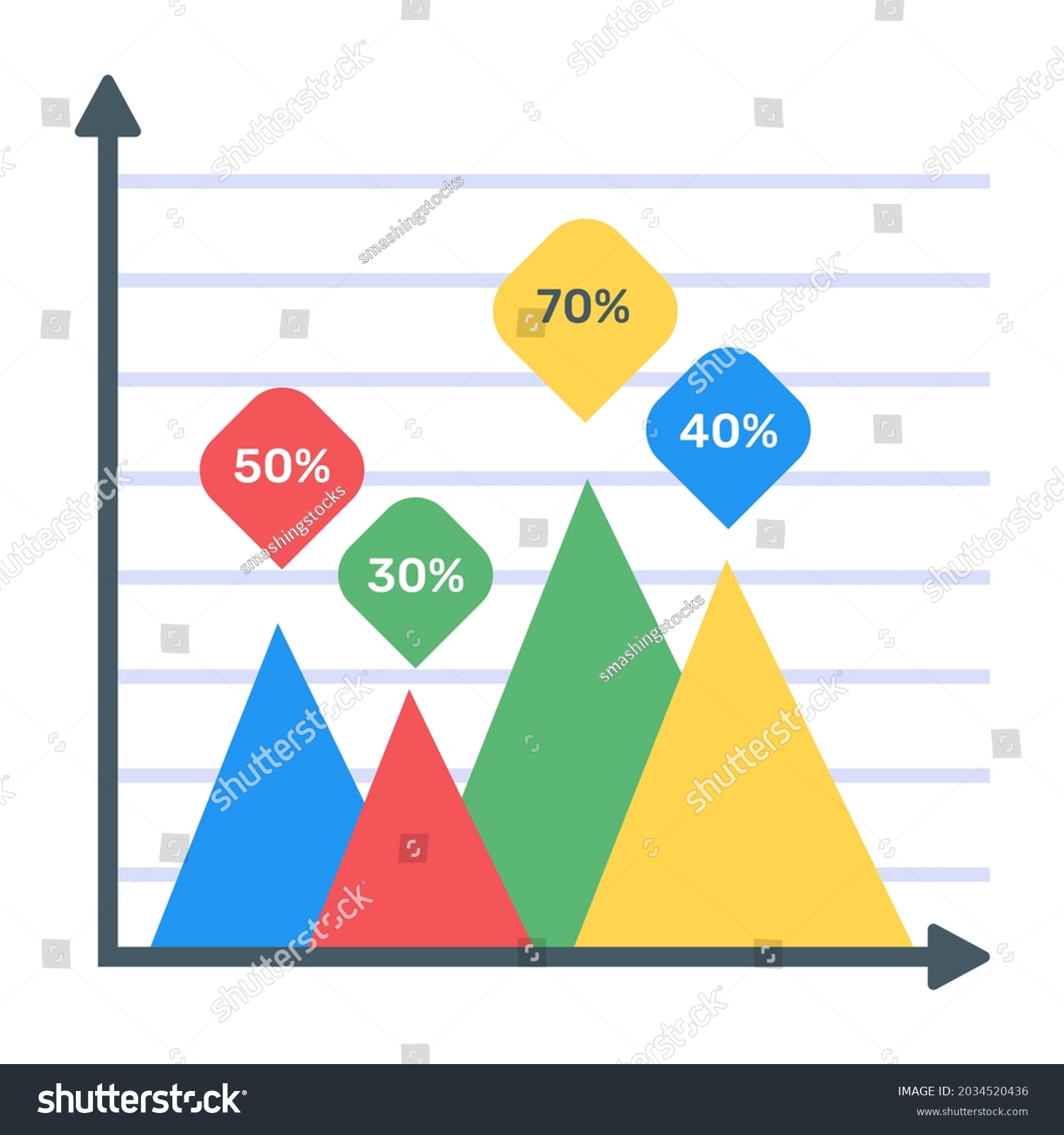 Mountain Like Structure Chart Graph Conceptualizing Stock Vector ...