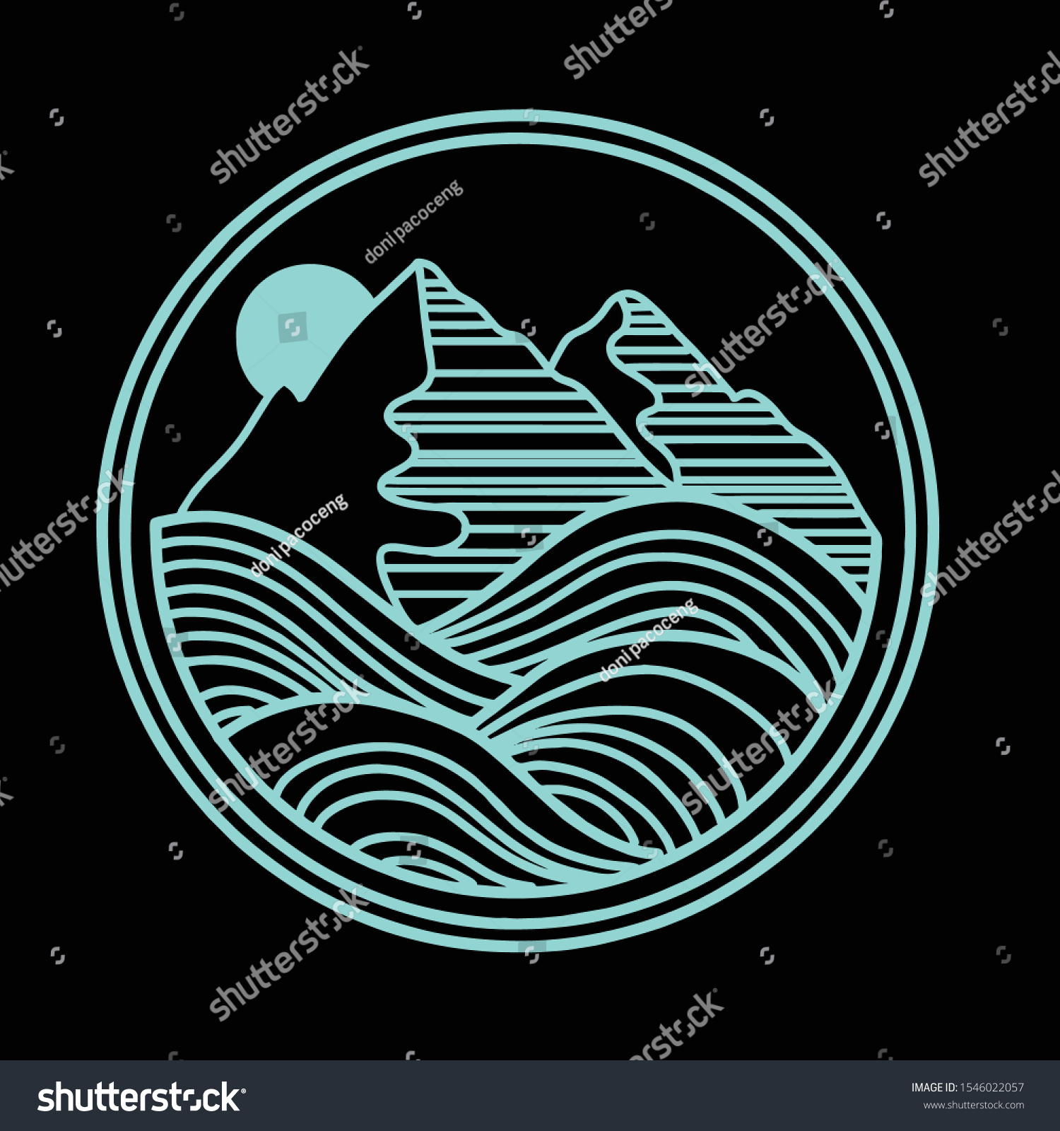 Mountain Line Art Vector Design Stock Vector (Royalty Free) 1546022057