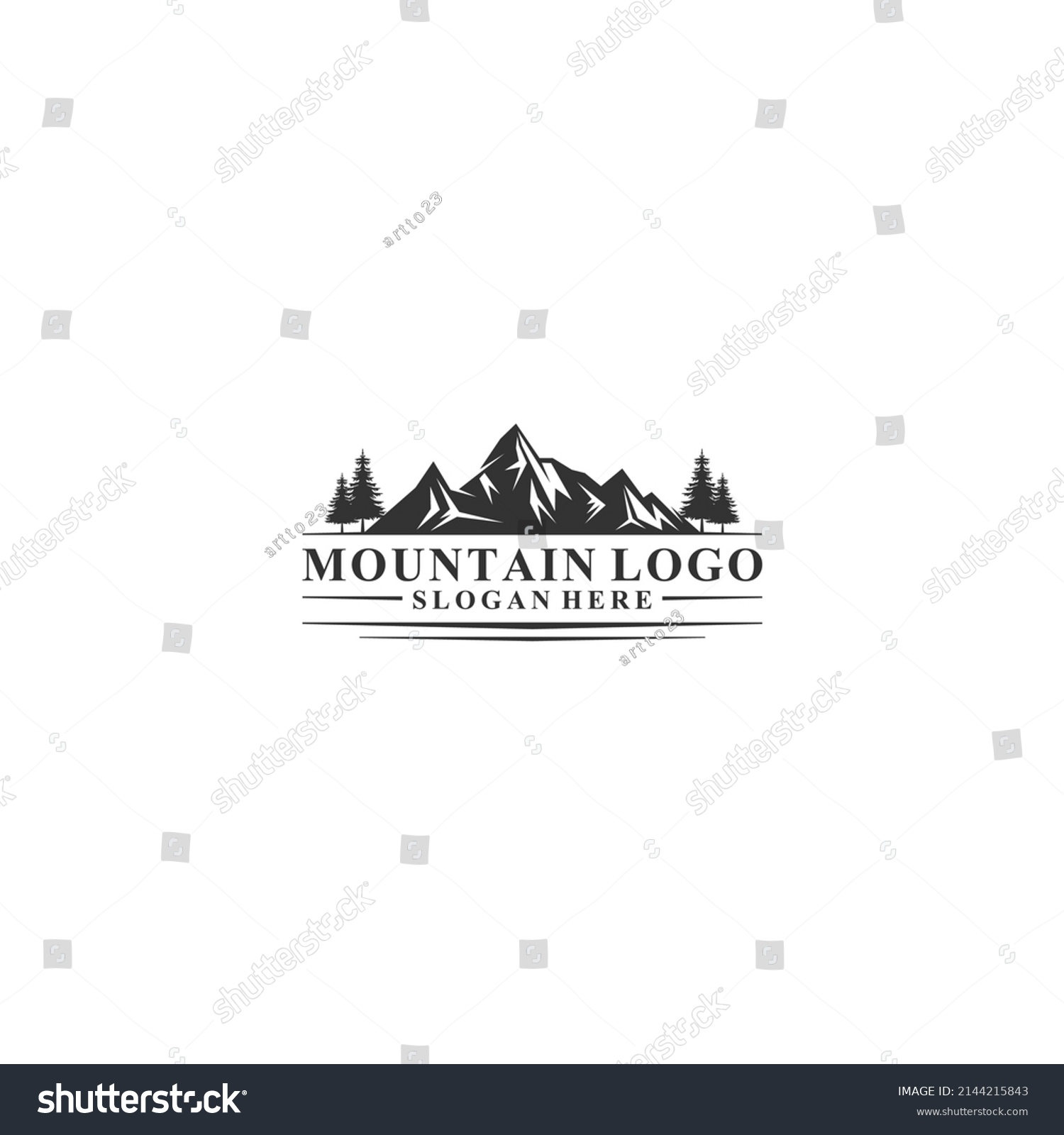 Mountain Logo Template White Background Stock Vector (Royalty Free ...