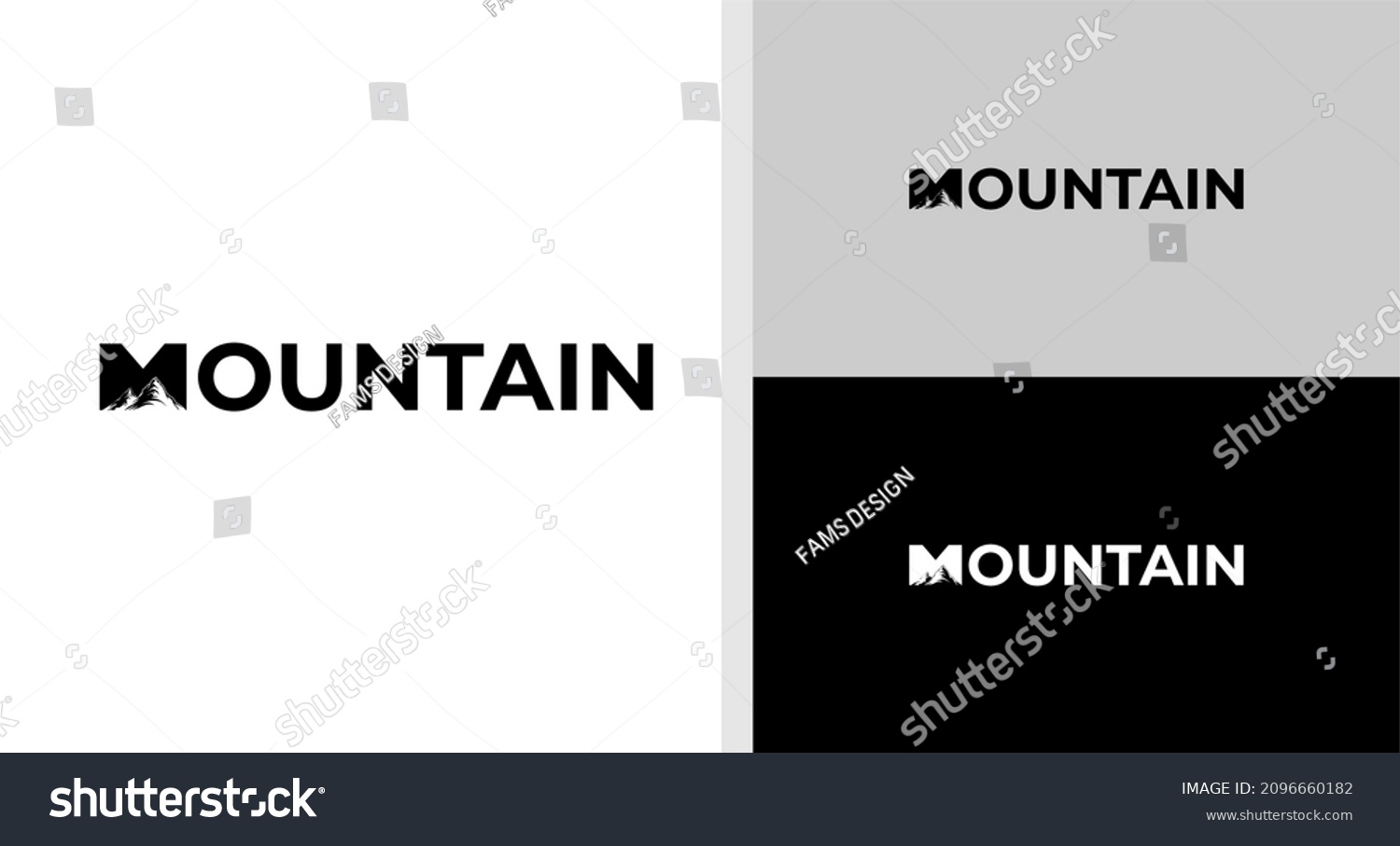 Mountain Logo Wordmark Simple Editable Stock Vector (Royalty Free ...