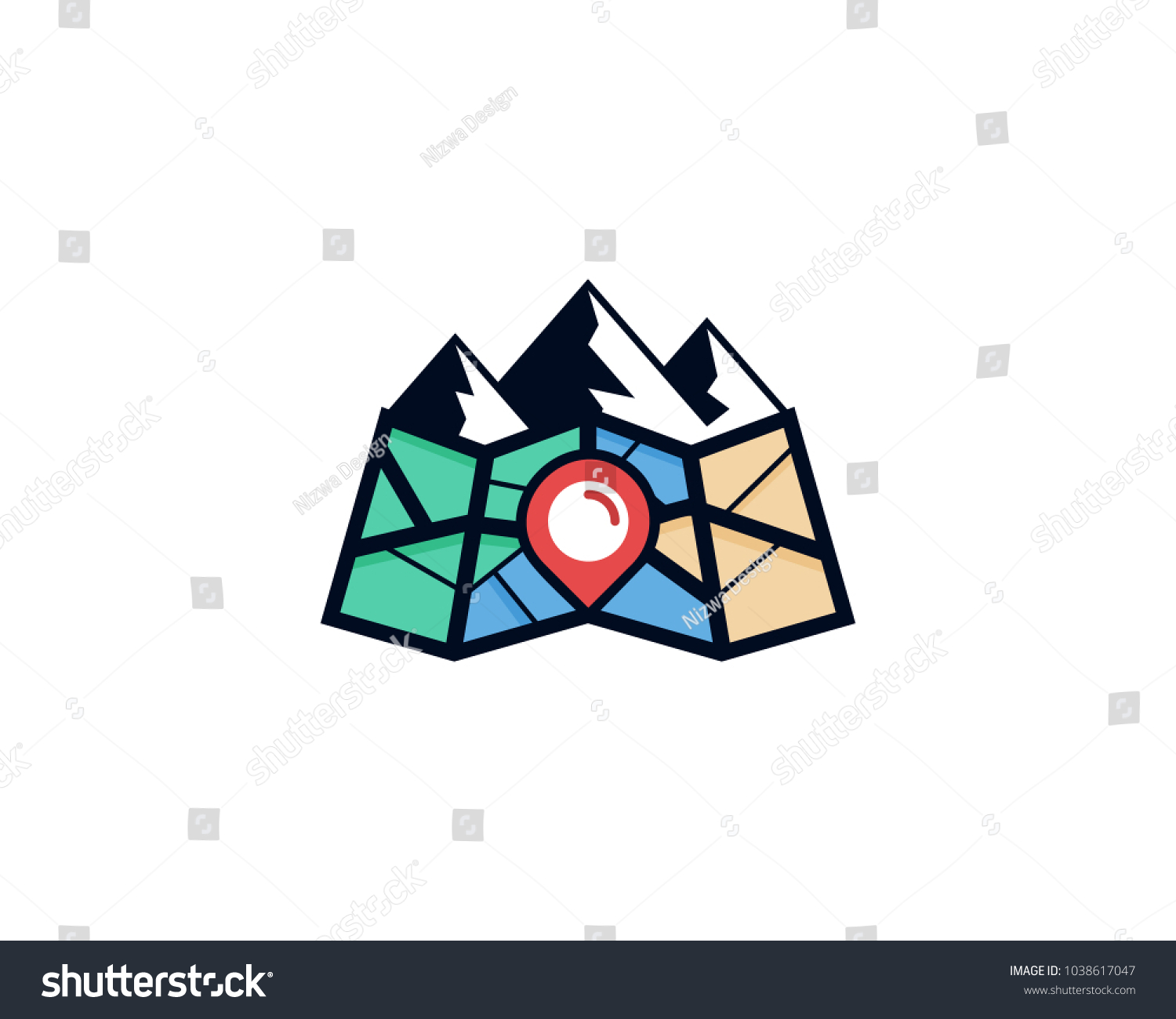 Mountain Map Icon Logo Design Element Stock Vector (Royalty Free ...