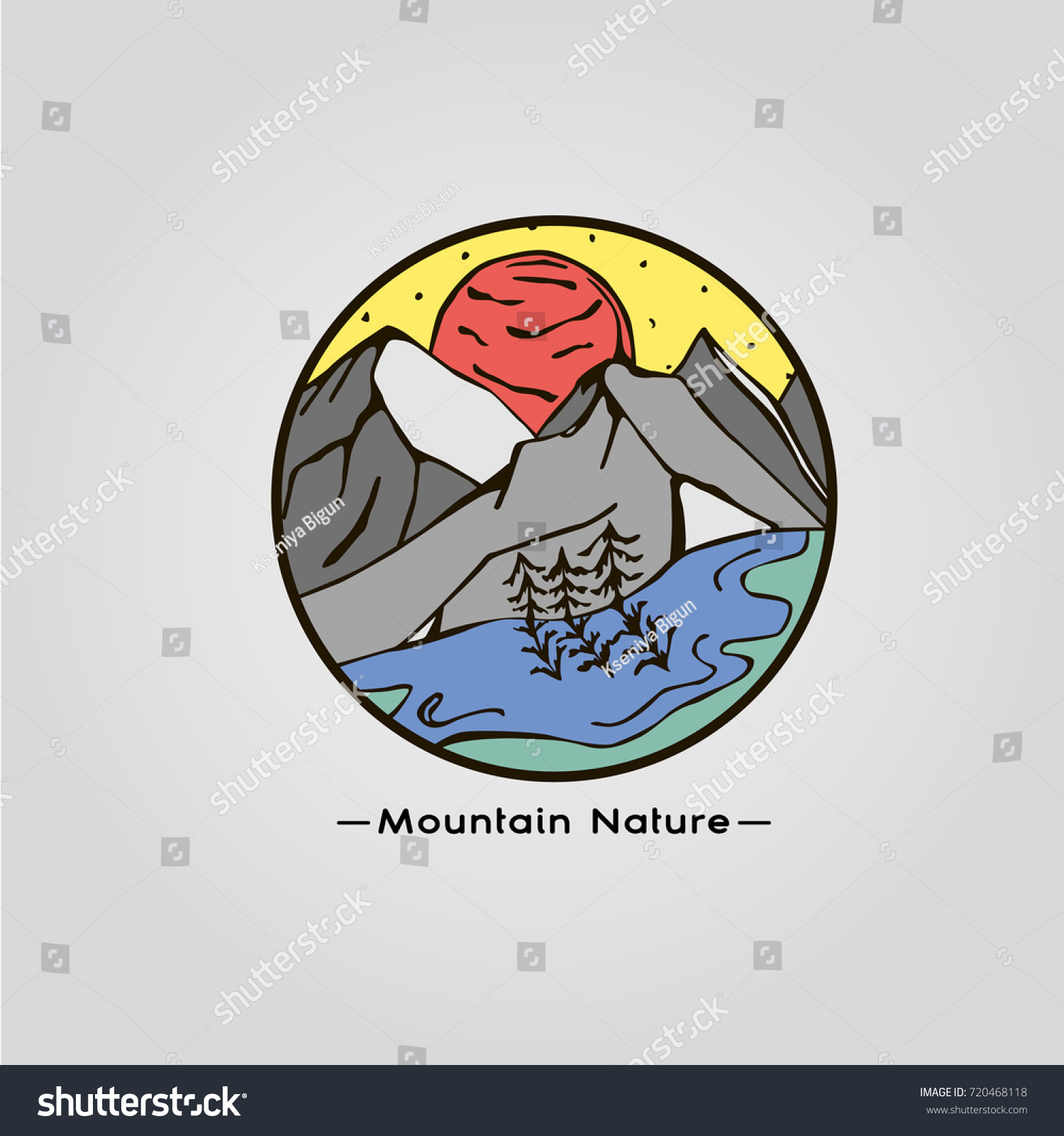 Mountain Nature Vector Illustration Stock Vector (Royalty Free ...