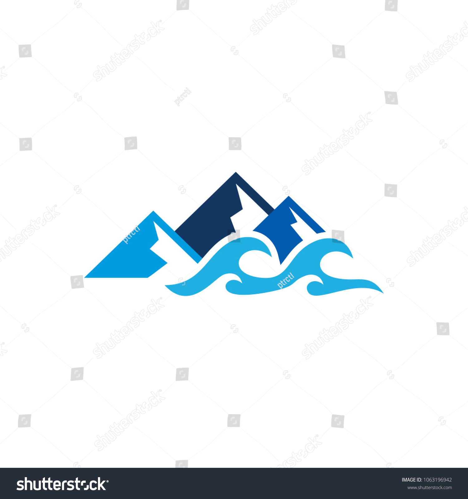 Mountain Ocean Logo Icon Design: vector de stock (libre de regalías ...