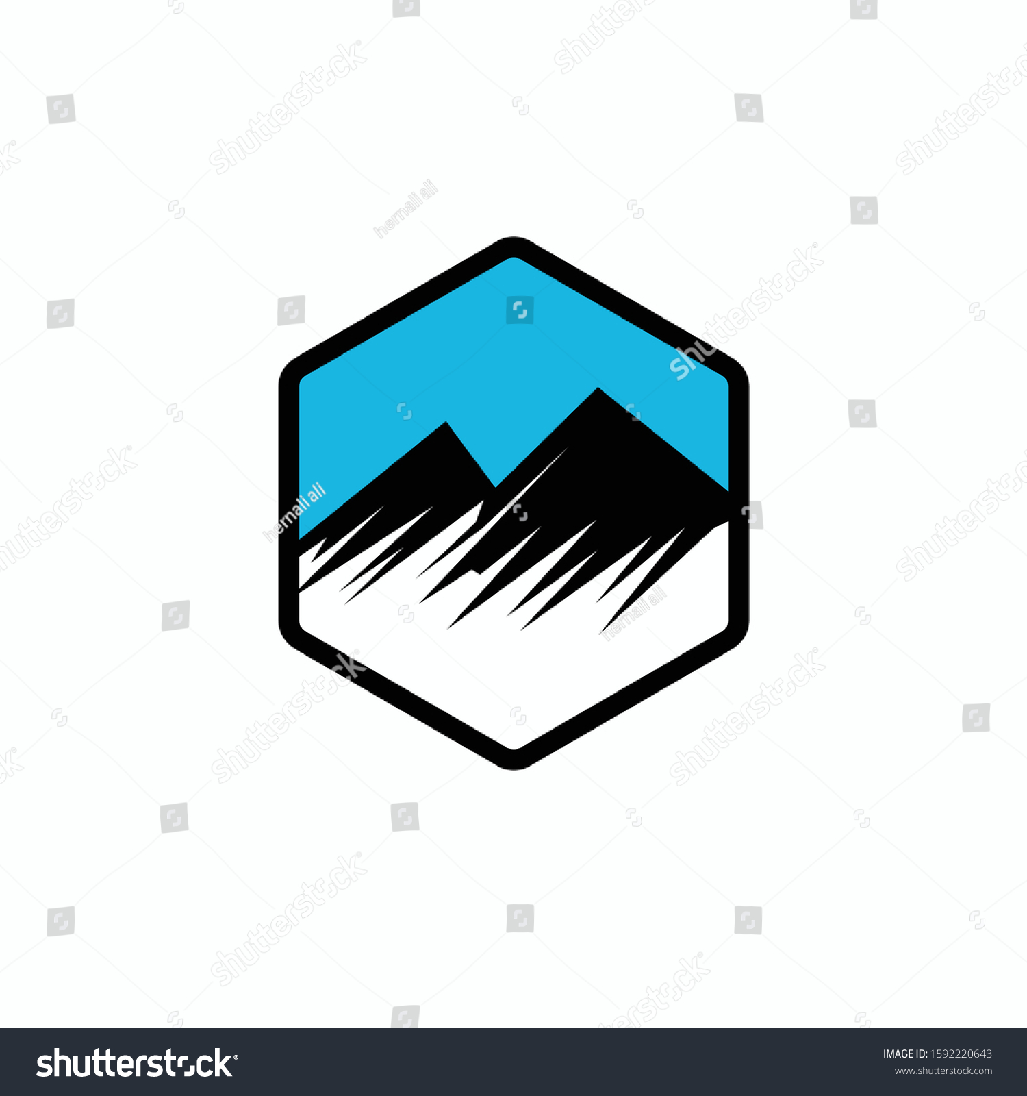 Mountain Polygon Logo Design Vector Illustration Stock Vector (Royalty ...