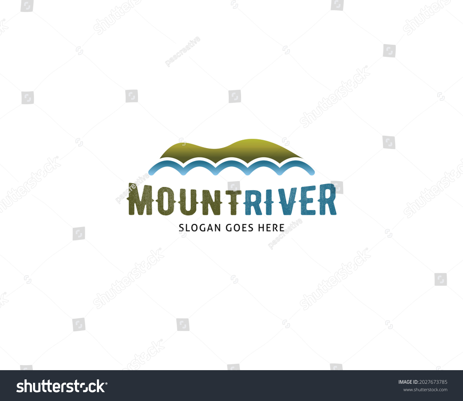 Mountain River Logo Design Template Stock Vector (Royalty Free ...