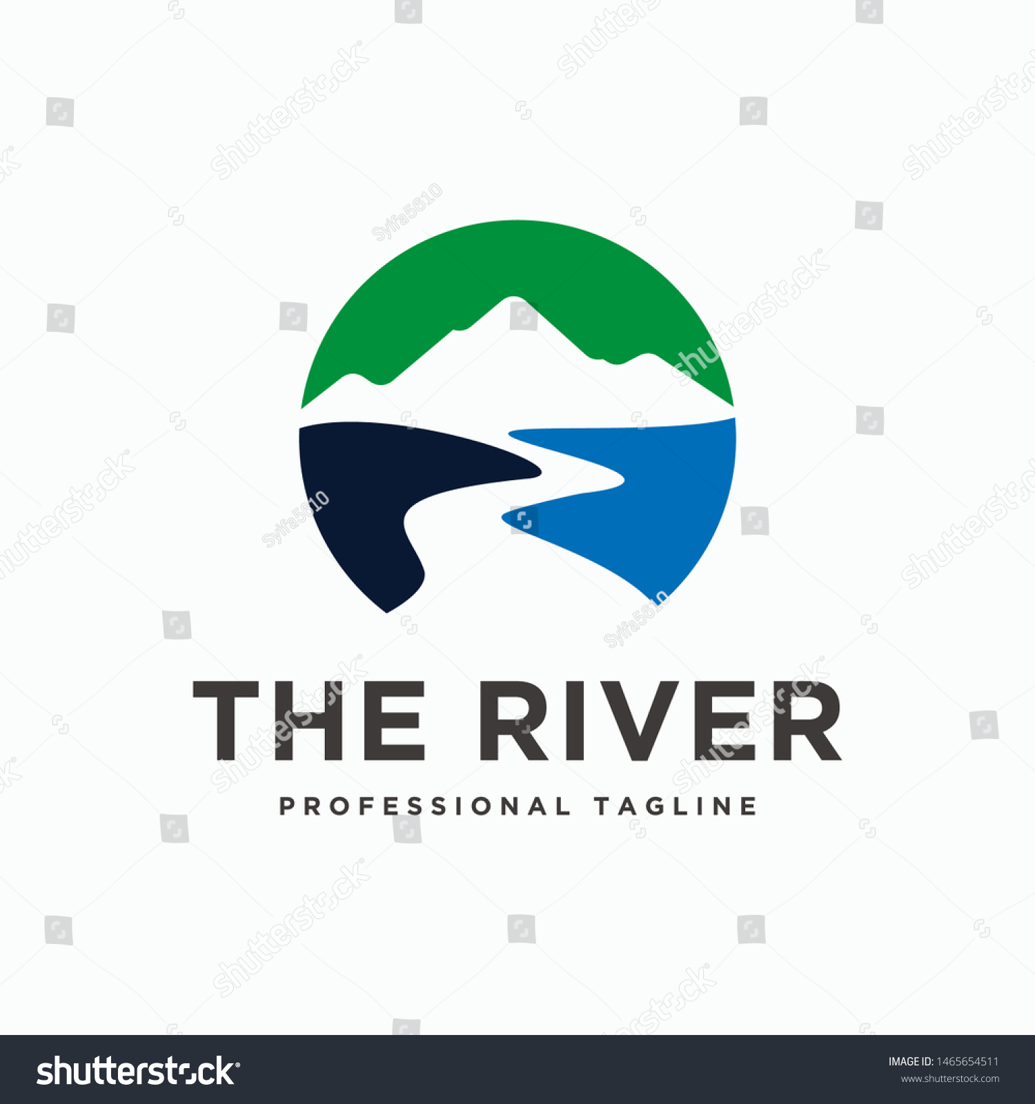 Mountain River Logo Design Template Vector Stock Vector (Royalty Free ...