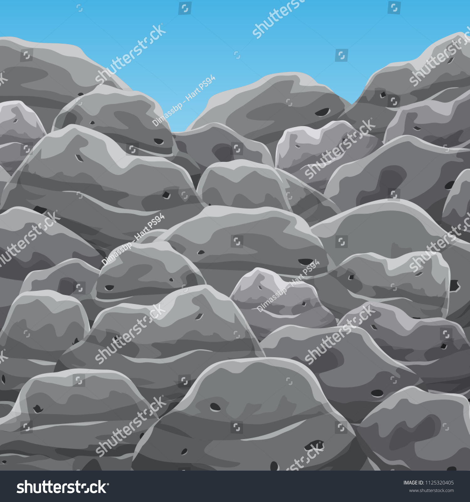 Mountain Rock Pile Vector Illustration Stock Vector (Royalty Free ...