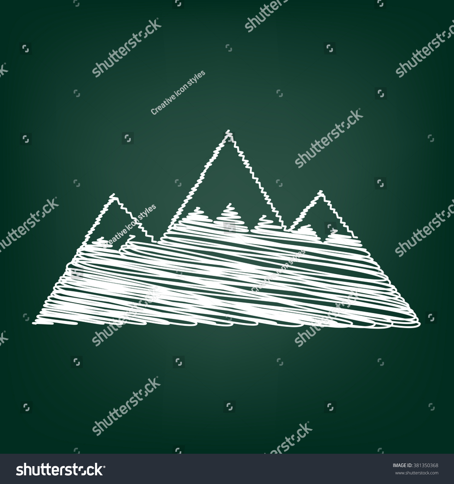 Mountain Sign Flat Style Icon Scribble Stock Vector (Royalty Free ...