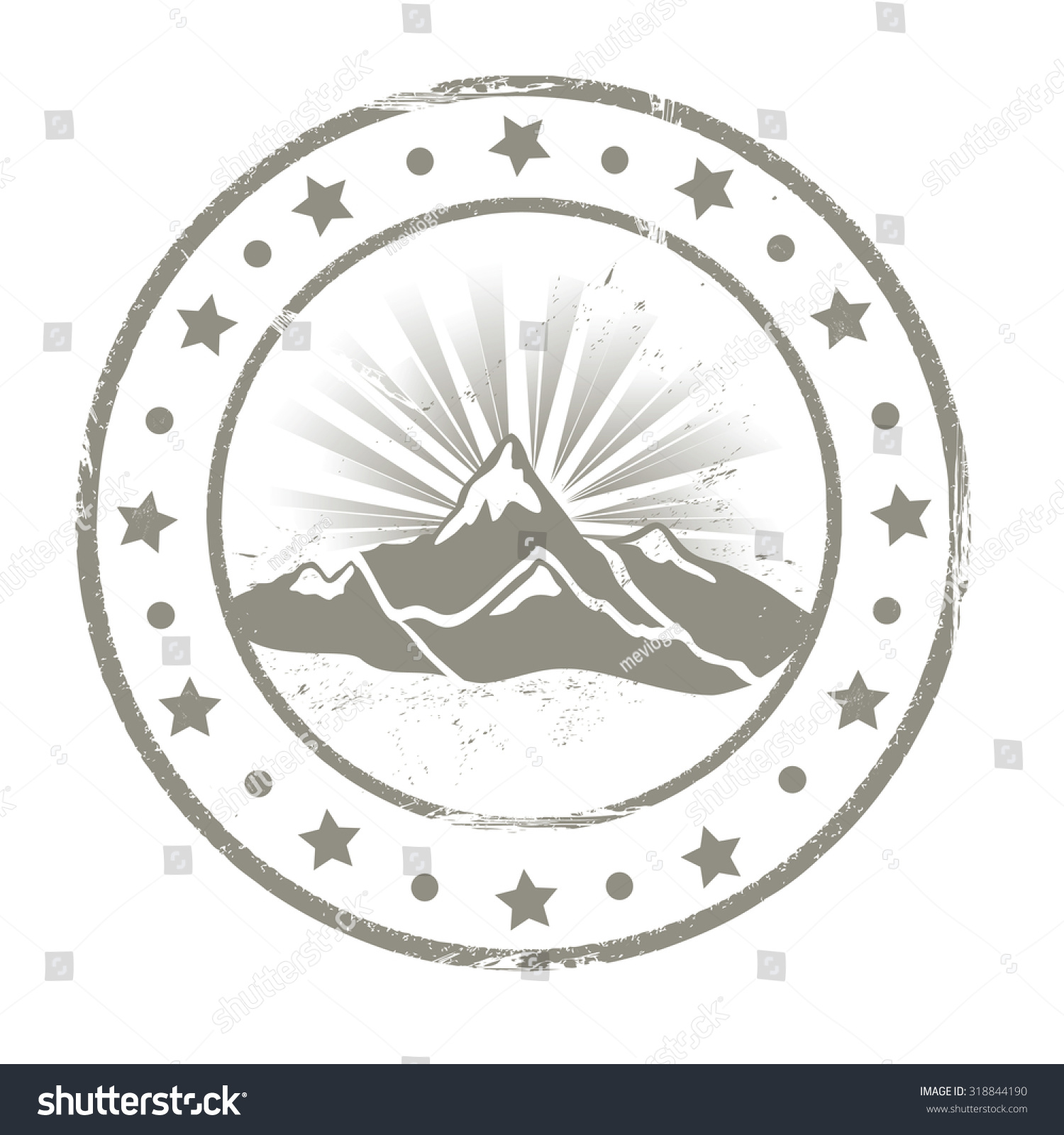 Mountain Stamp Vector Stock Vector (Royalty Free) 318844190
