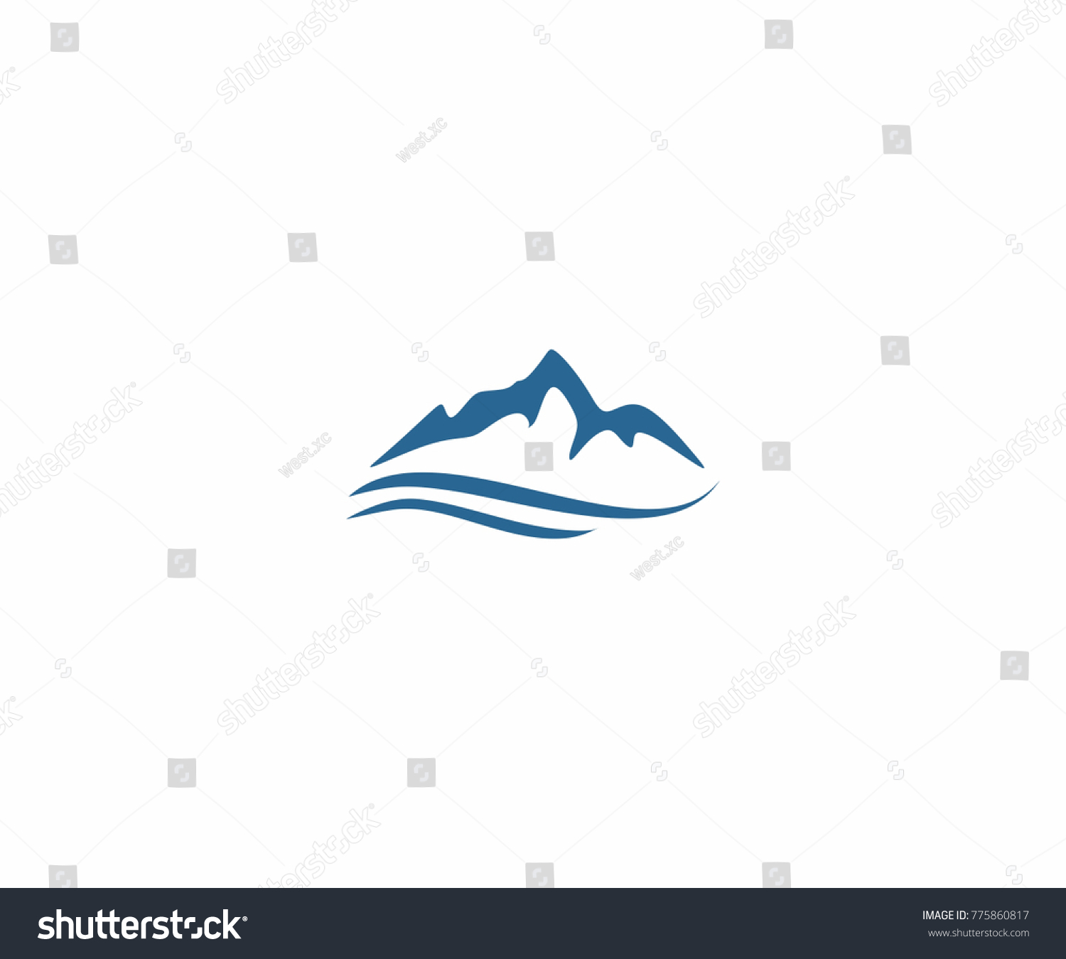 Mountain Symbol Vectorblue Color Stock Vector (Royalty Free) 775860817 ...