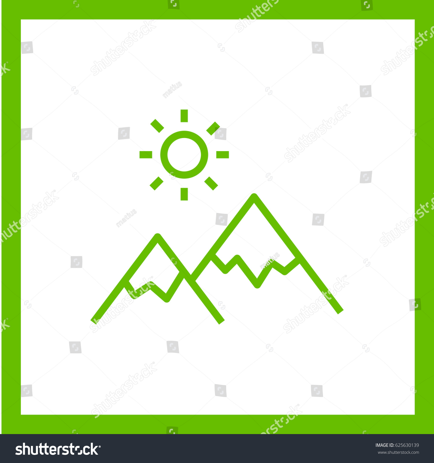 Mountain Top Graph Line Vector Icon Stock Vector (Royalty Free ...
