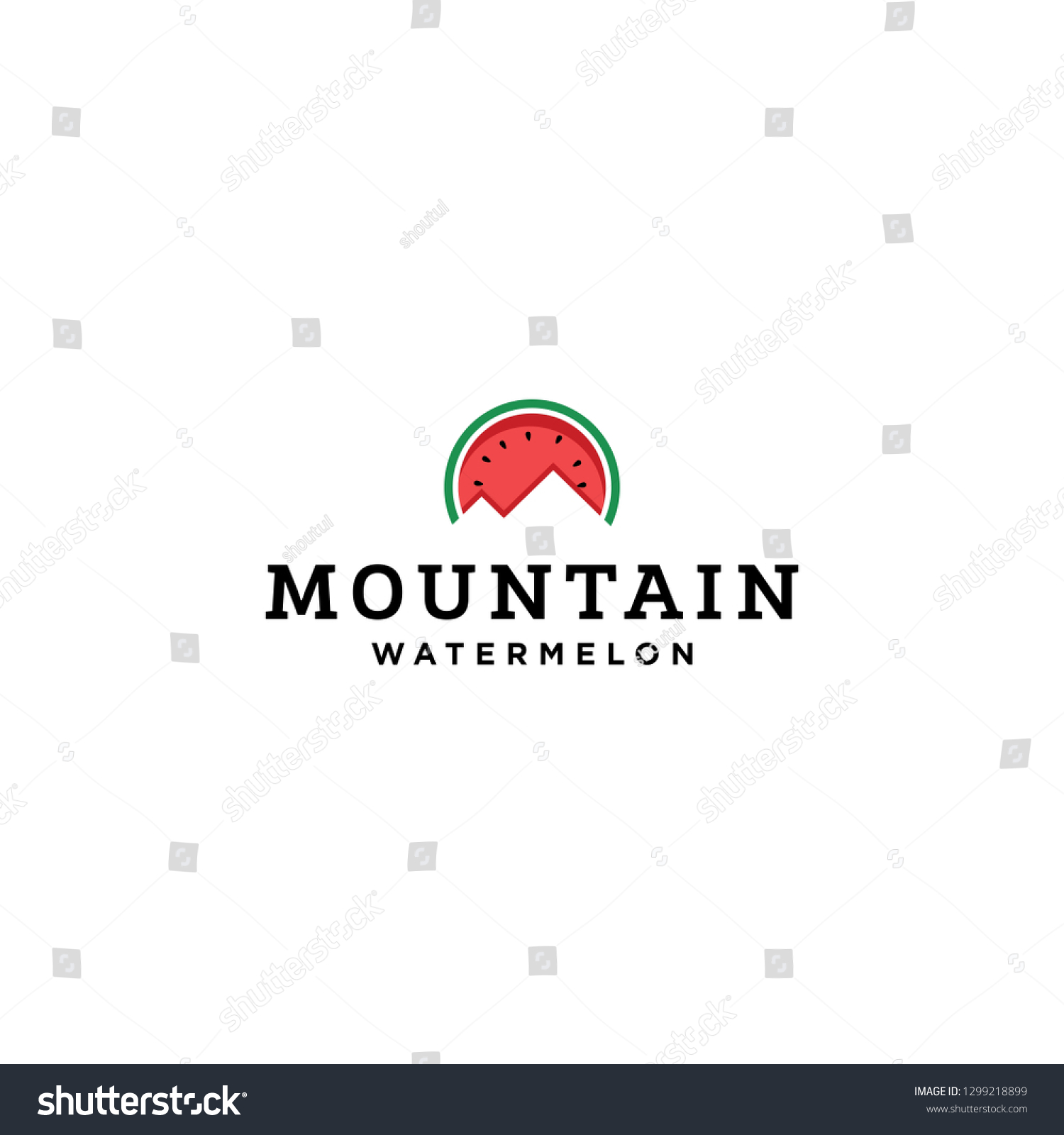 Mountain Watermelon Logo Template Stock Vector (Royalty Free) 1299218899