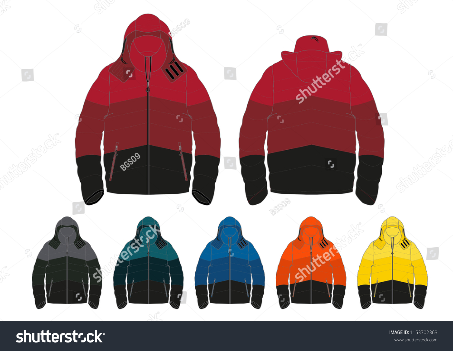 Mountain Winter Ski Outdoor Jacket Stock Vector (Royalty Free) 1153702363