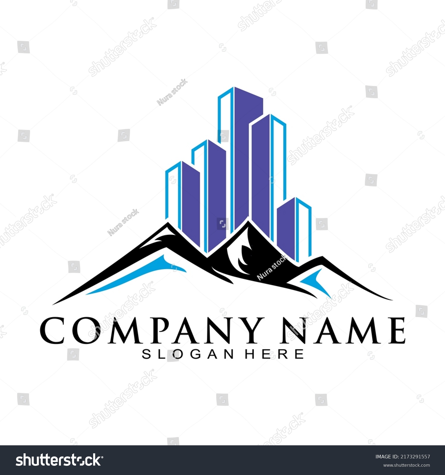 Mountain City Building Vector Logo Stock Vector (Royalty Free ...