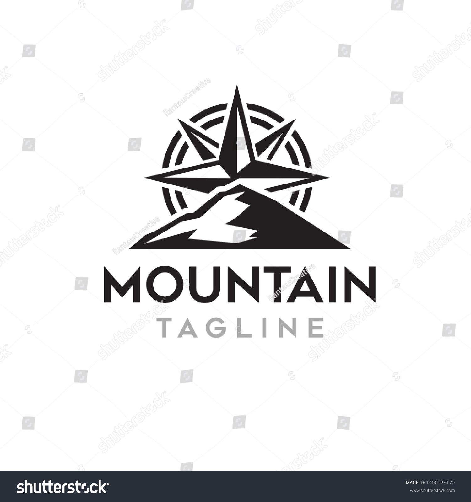 Mountain Compass Logo Template Stock Vector (Royalty Free) 1400025179 ...