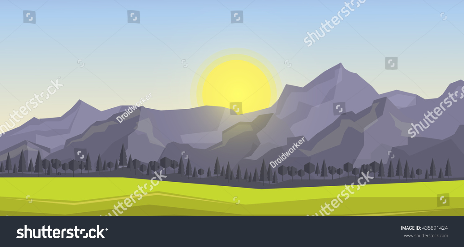 Mountainous Terrain Polygonal Background Vector Illustration Stock ...